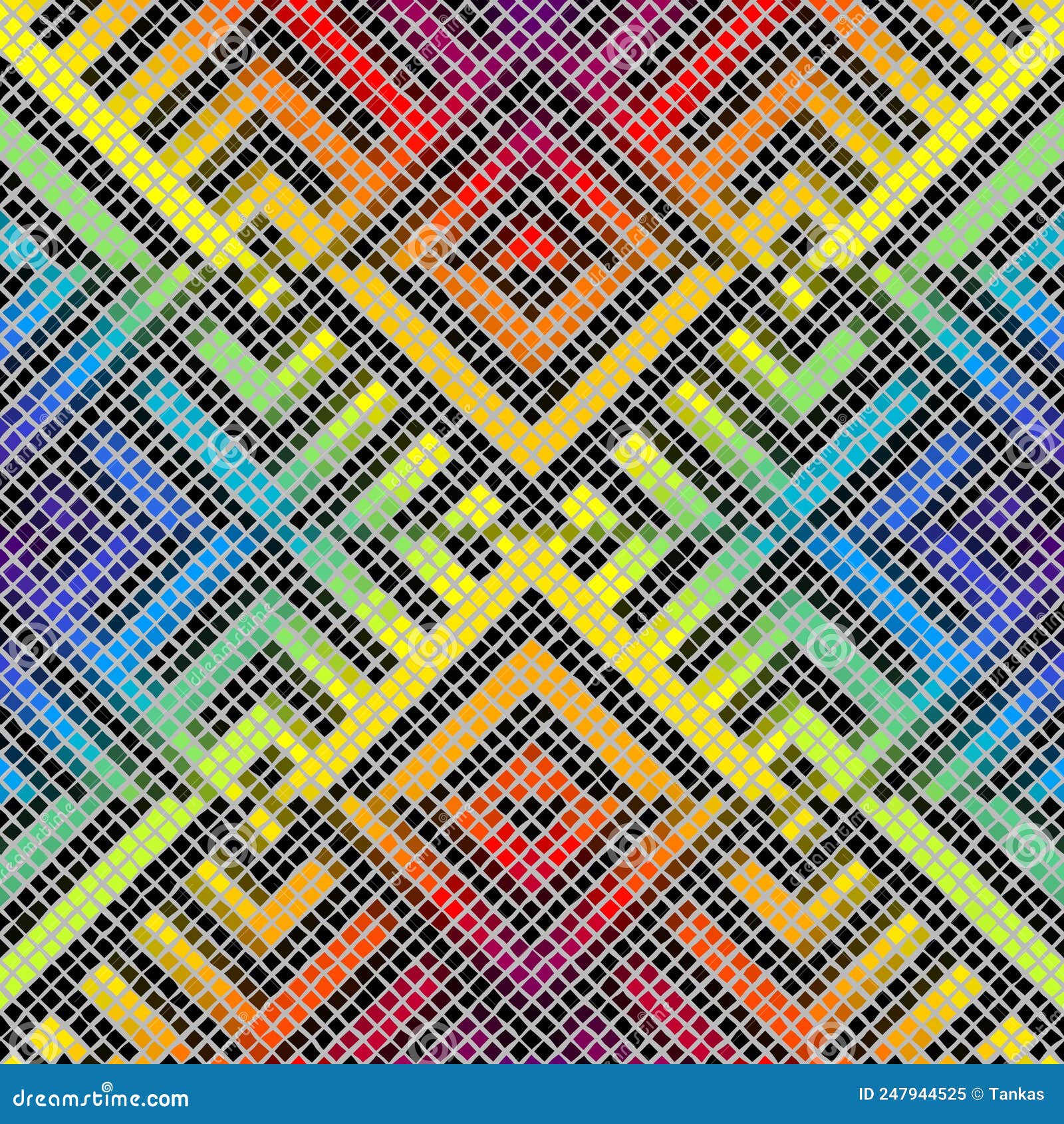 Vector Seamless Mosaic Art Pattern. Art Background. Stock Vector ...