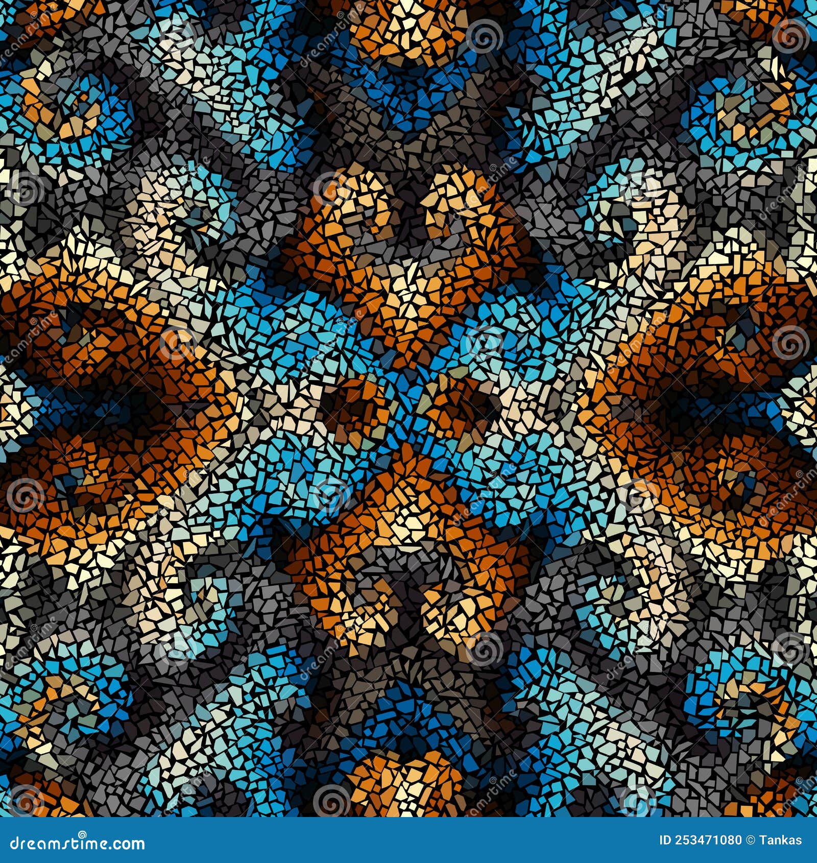 Vector Seamless Mosaic Art Pattern. Art Background. Stock Vector ...