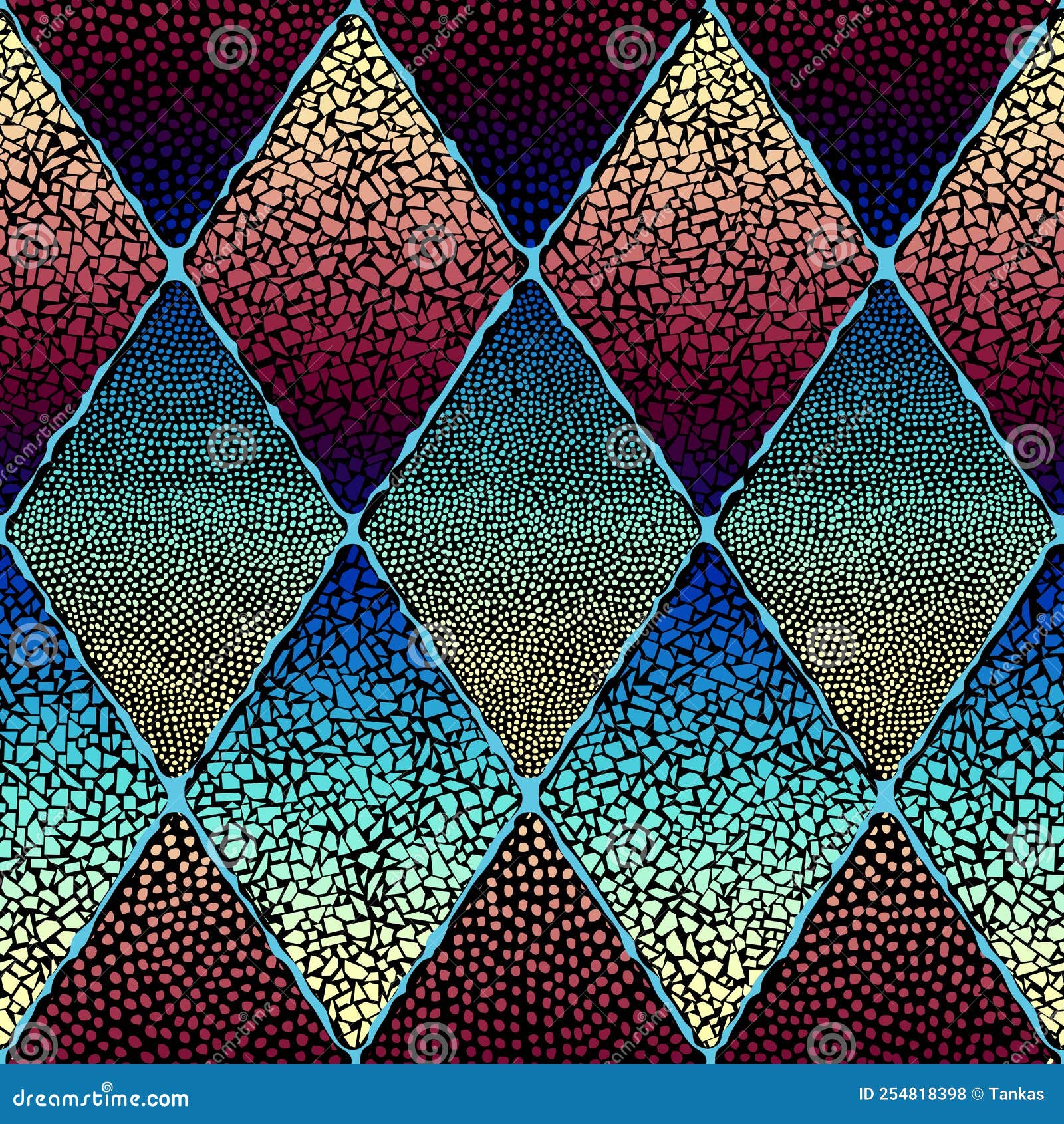 Vector Seamless Mosaic Art Pattern. Art Background. Stock Photo - Image ...