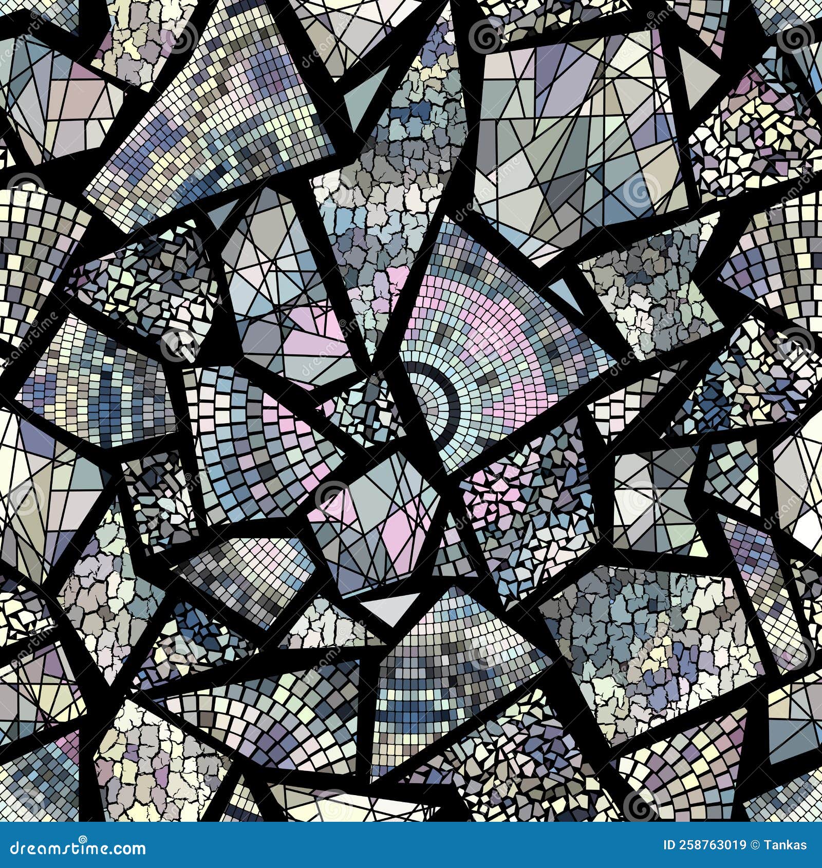 Vector Seamless Mosaic Art Pattern. Art Background. Stock Vector ...