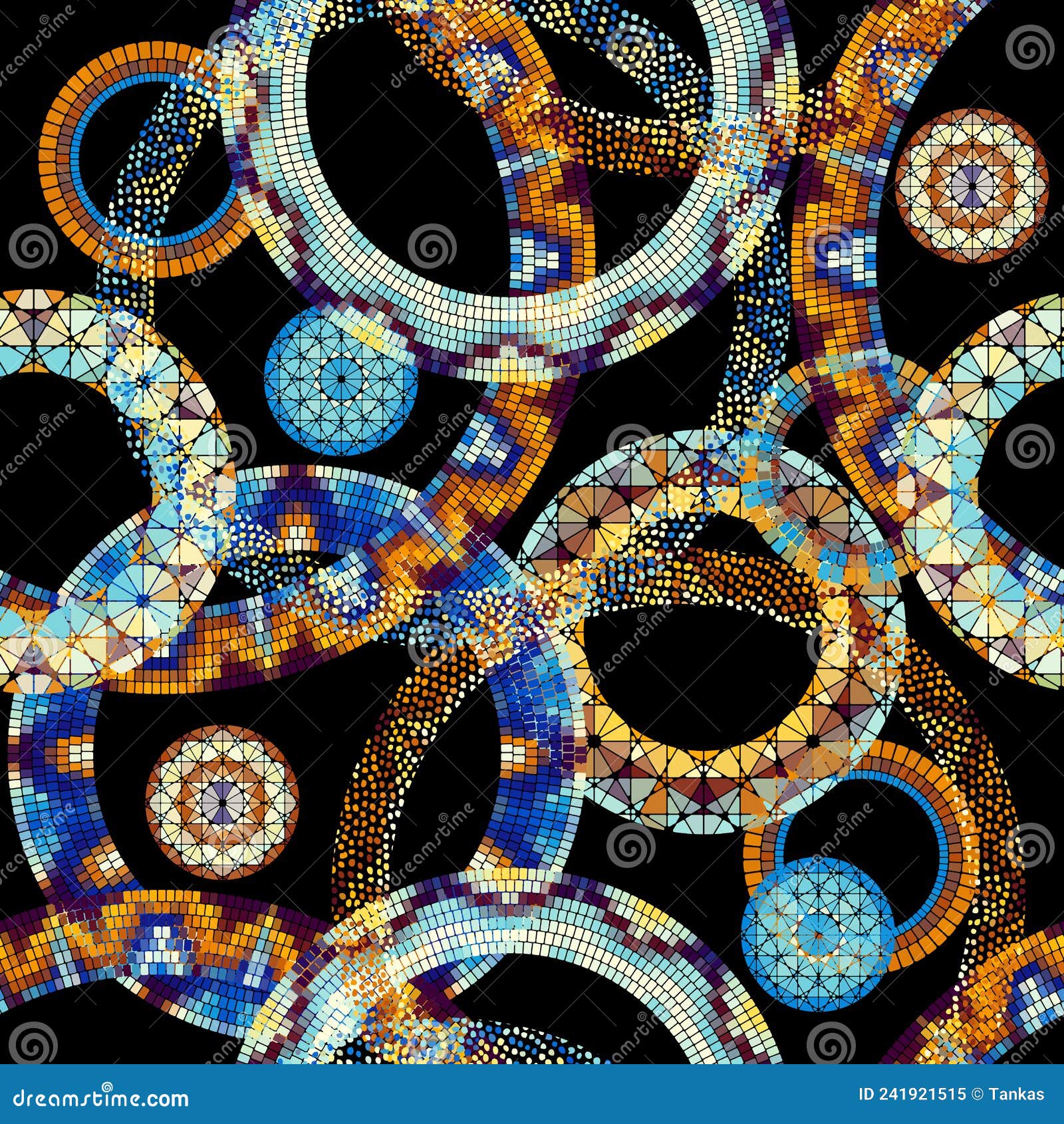 Vector Seamless Mosaic Art Pattern. Art Background. Stock Vector ...