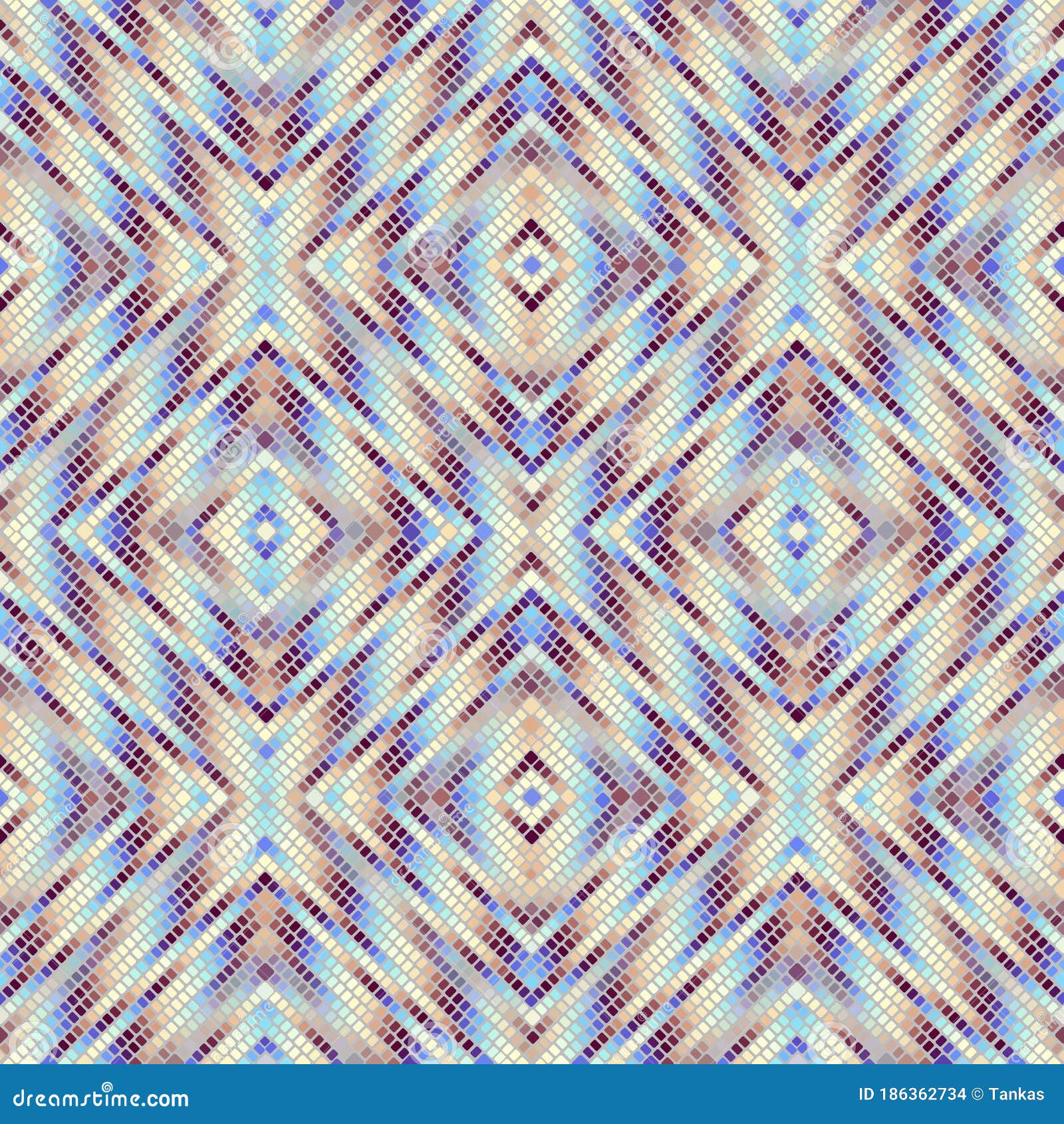 Vector Seamless Mosaic Art Pattern. Art Background. Stock Vector ...