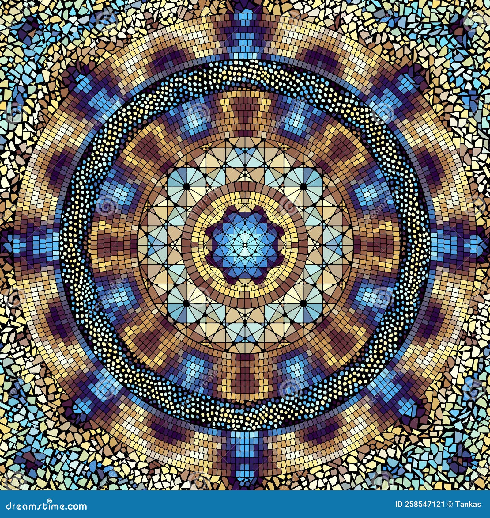 Vector Seamless Mosaic Art Pattern. Art Background. Stock Image - Image ...