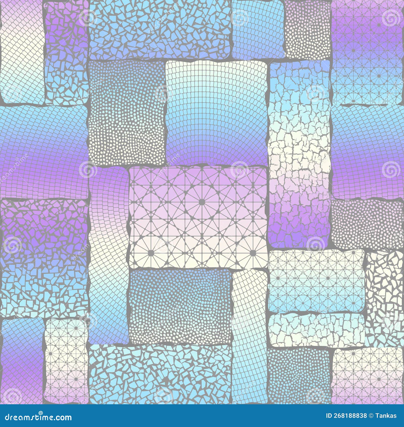 Vector Seamless Mosaic Art Pattern. Art Background. Stock Vector ...