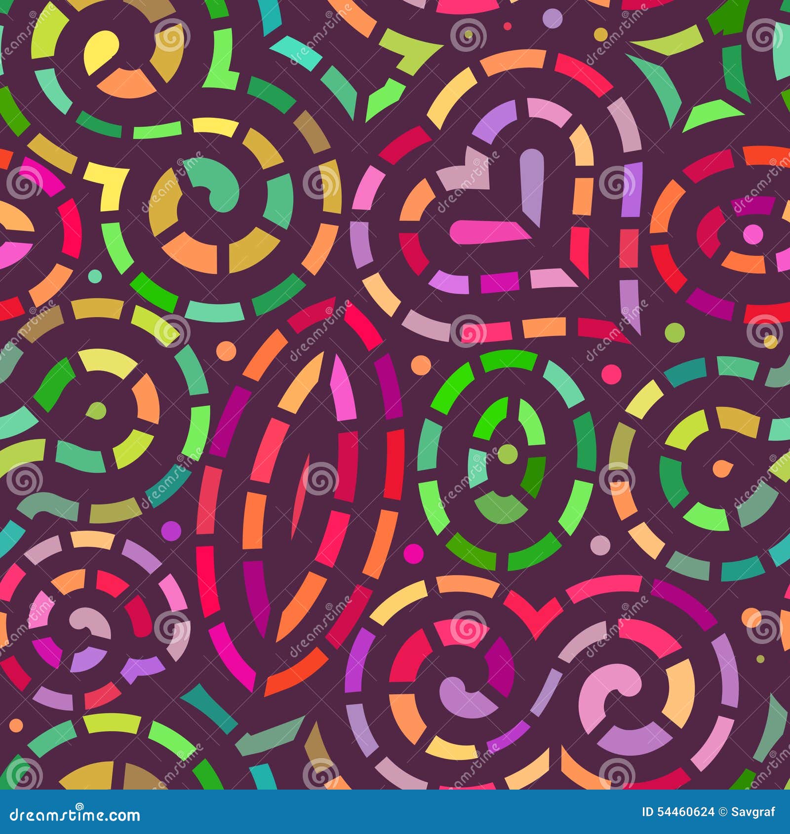 Vector Seamless Mosaic Pattern on Black Stock Vector - Illustration of ...