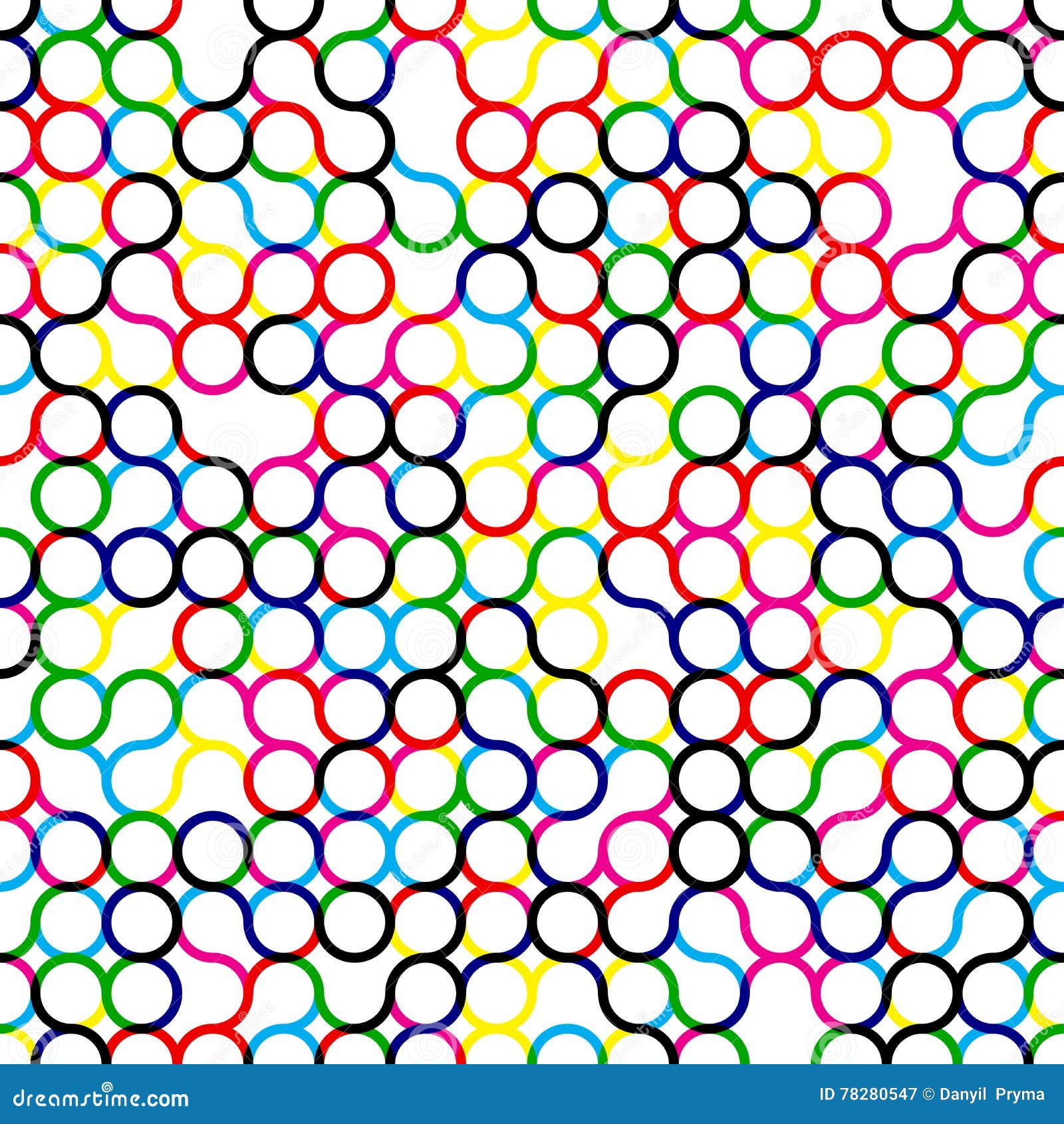 Vector Seamless Multicolor Circles Grid Pattern Stock Vector ...