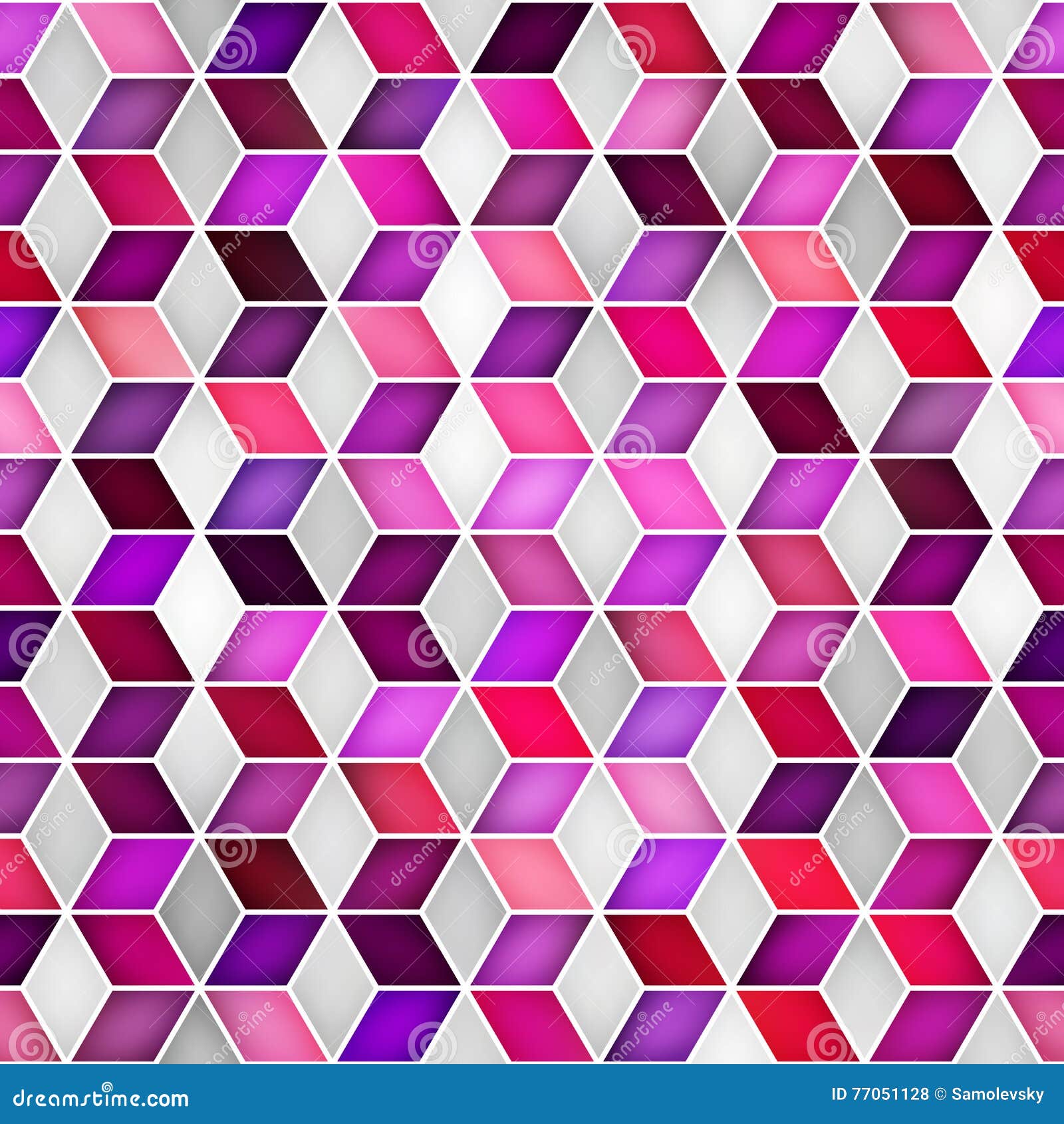 Vector Seamless Multicolor Gradient Cube Shape Rhombus Grid Geometric ...