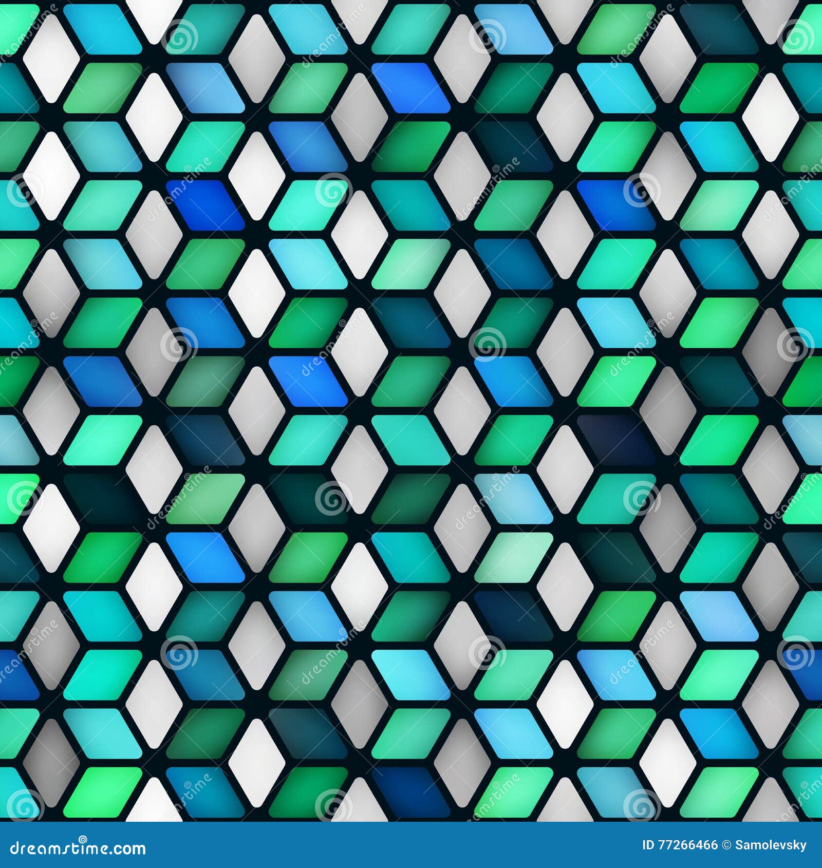Vector Seamless Multicolor Gradient Cube Shape Rhombus Grid Geometric ...