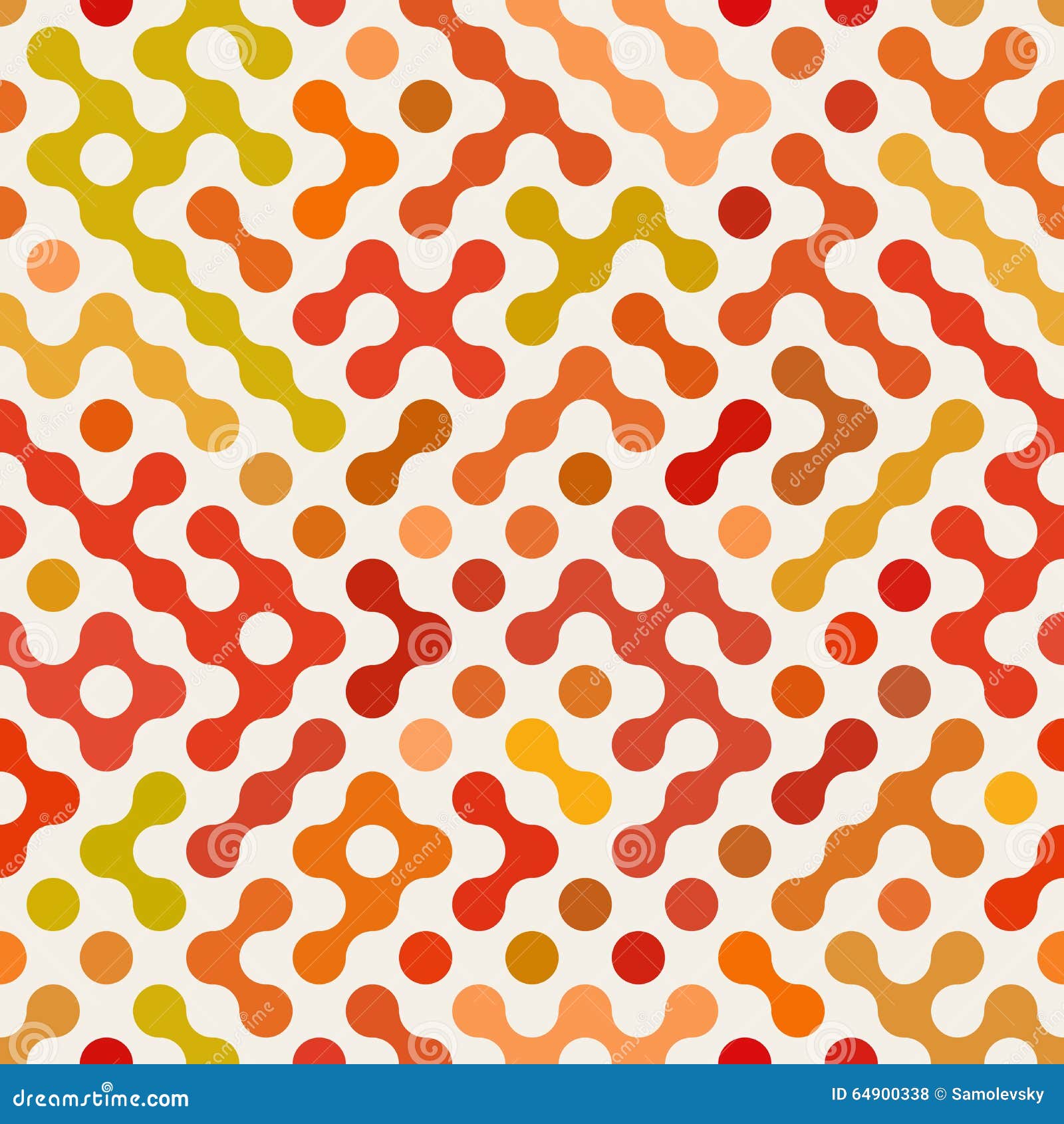 Vector Seamless Multicolor Red Orange Rounded Circular Shape Irregular ...