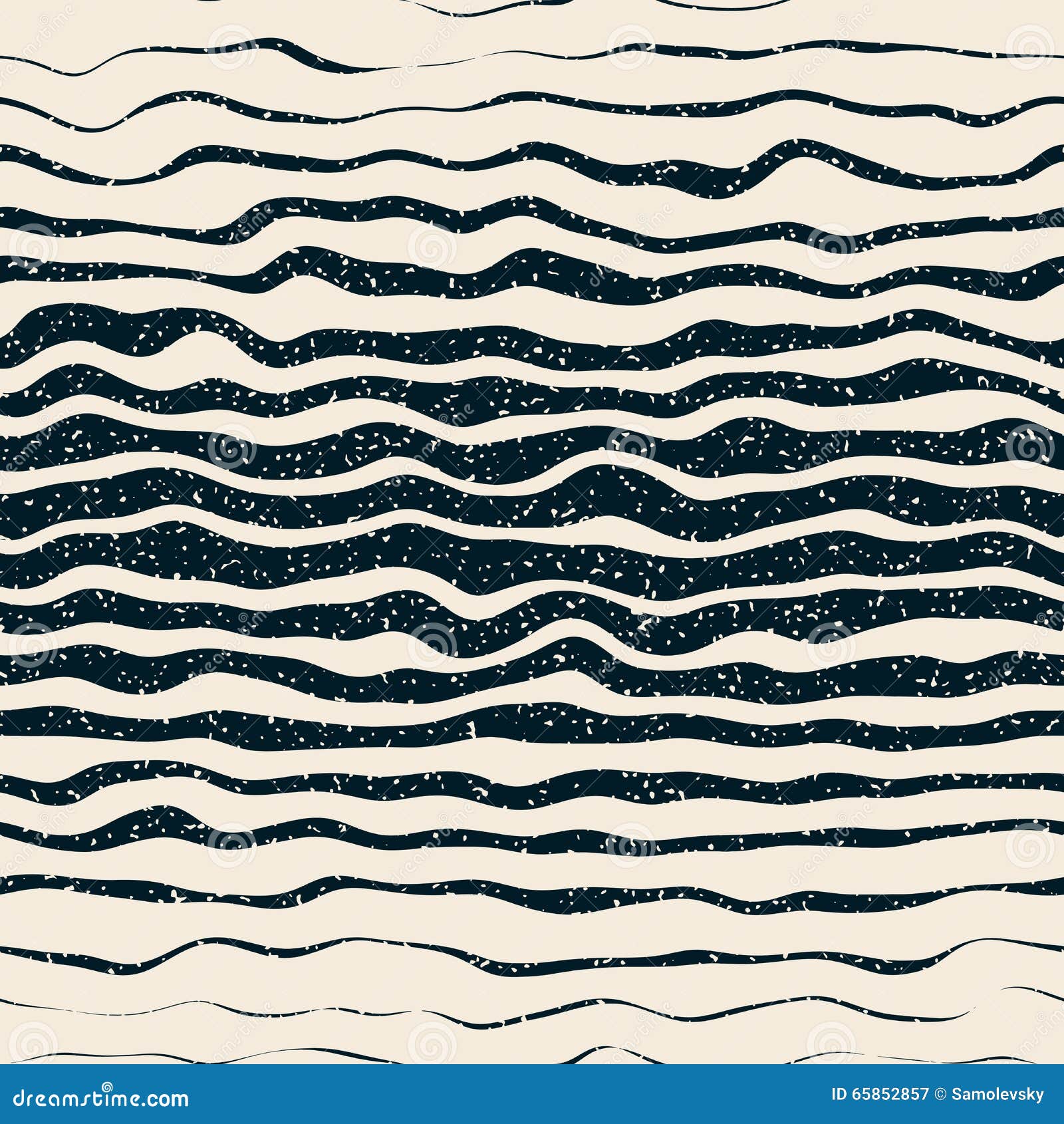 Vector Seamless Navy White Horizontal Hand Drawn Distorted Lines Retro ...
