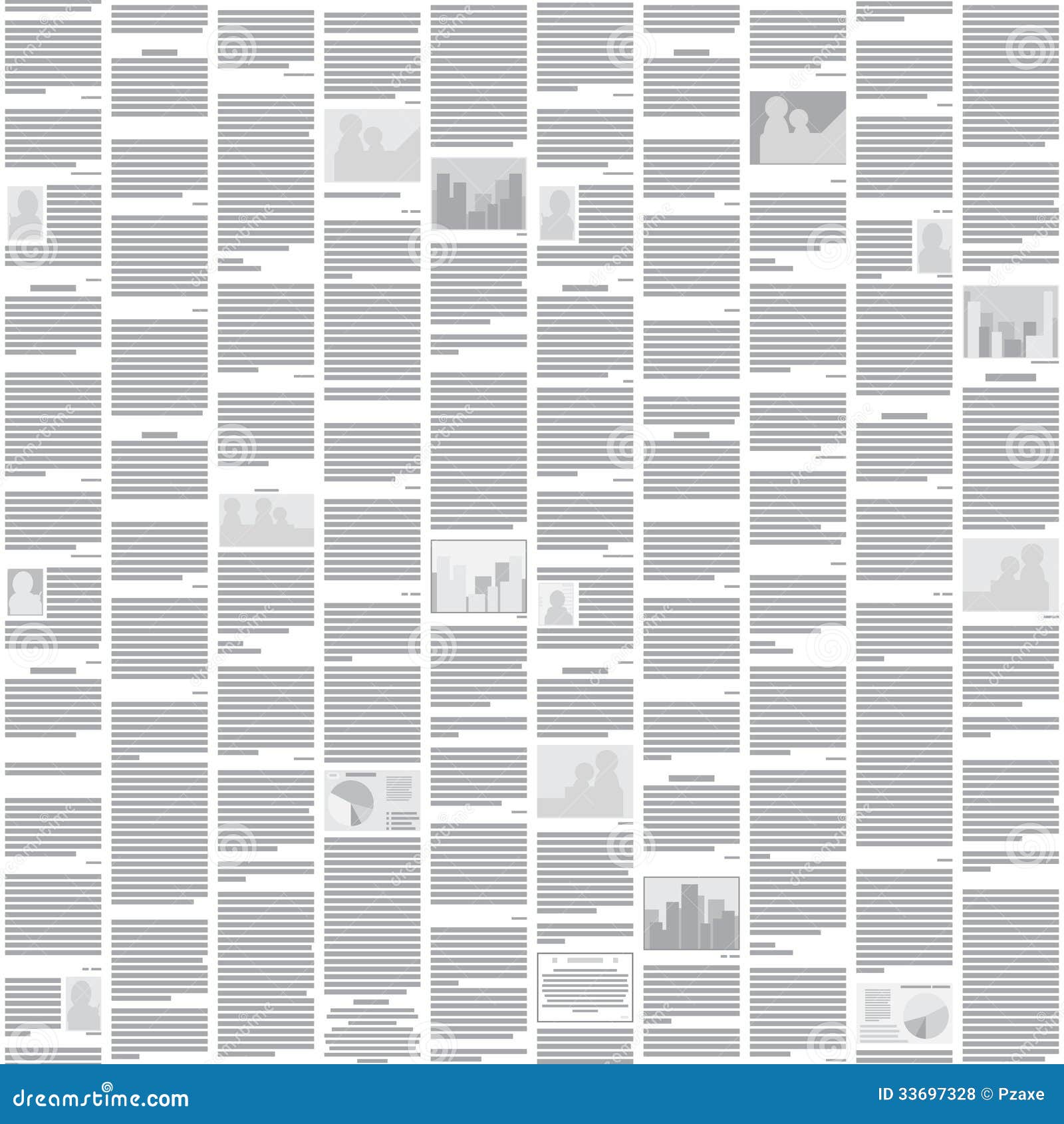 Vector Seamless Newspaper Pattern Abstract Monoc Stock Vector