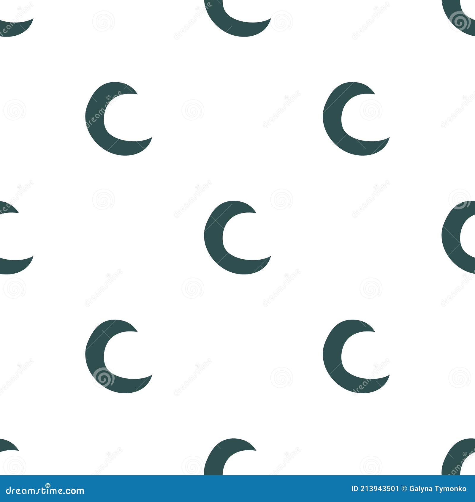 Vector Seamless Night Pattern with Moons. Abstract Shape Texture ...