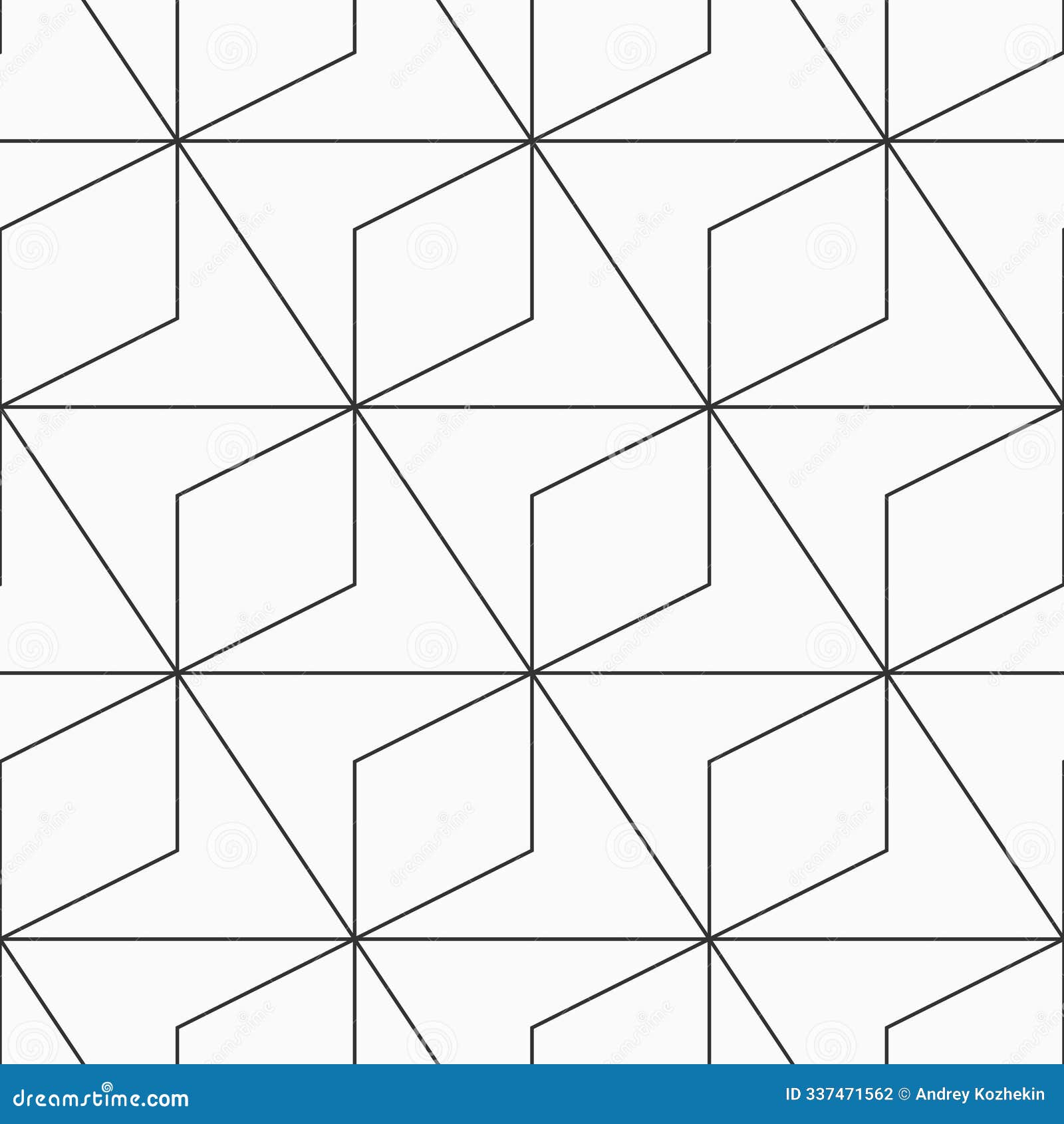Vector Seamless Outline Geometric Pattern. Repeating Geometric Tiles ...