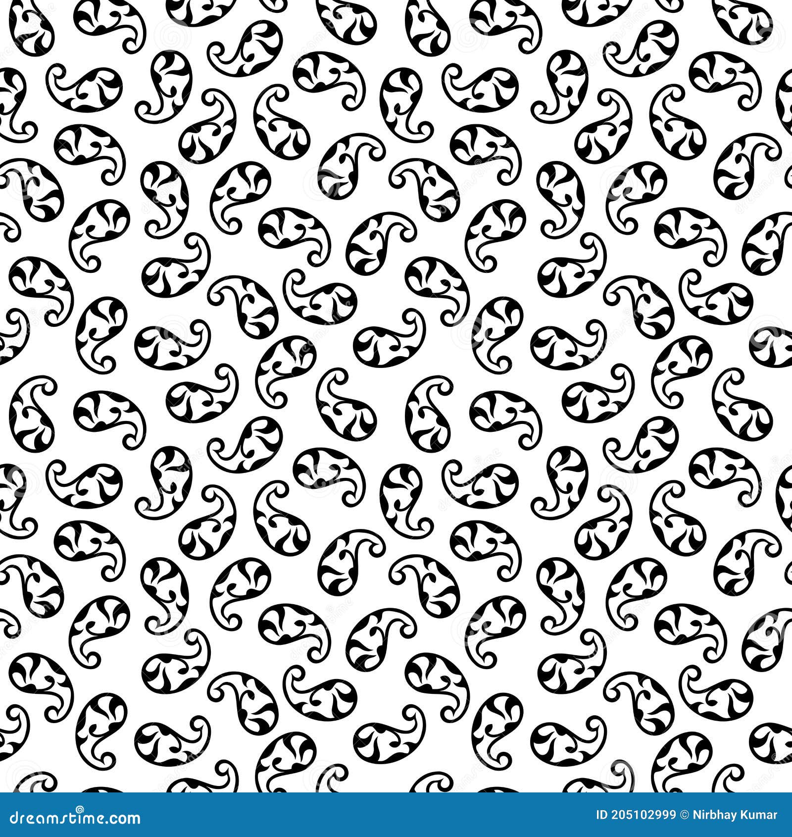 Vector Seamless Paisley Art Pattern Stock Vector - Illustration of ...