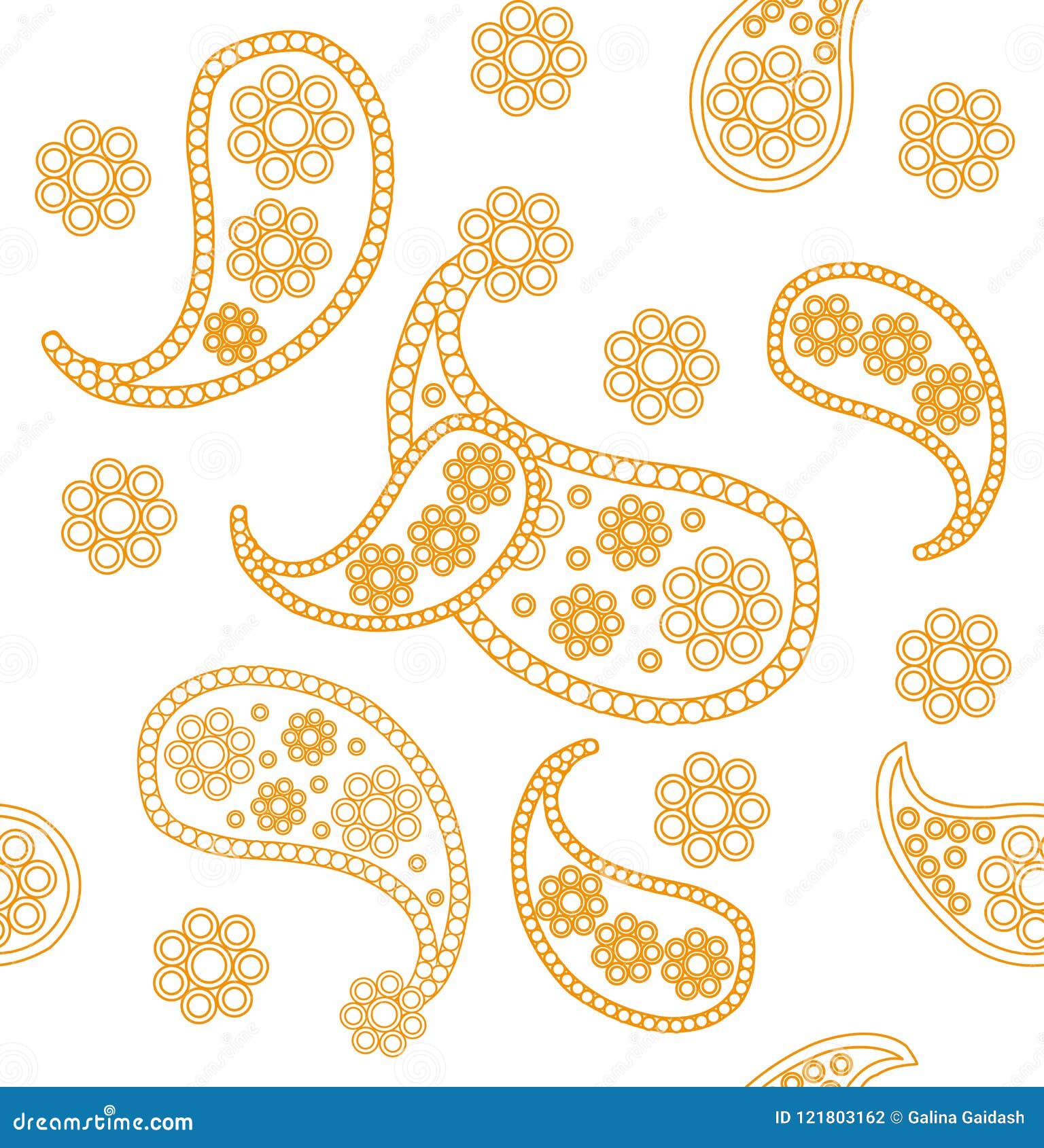 Vector Seamless Paisley Background. Stock Vector - Illustration of ...