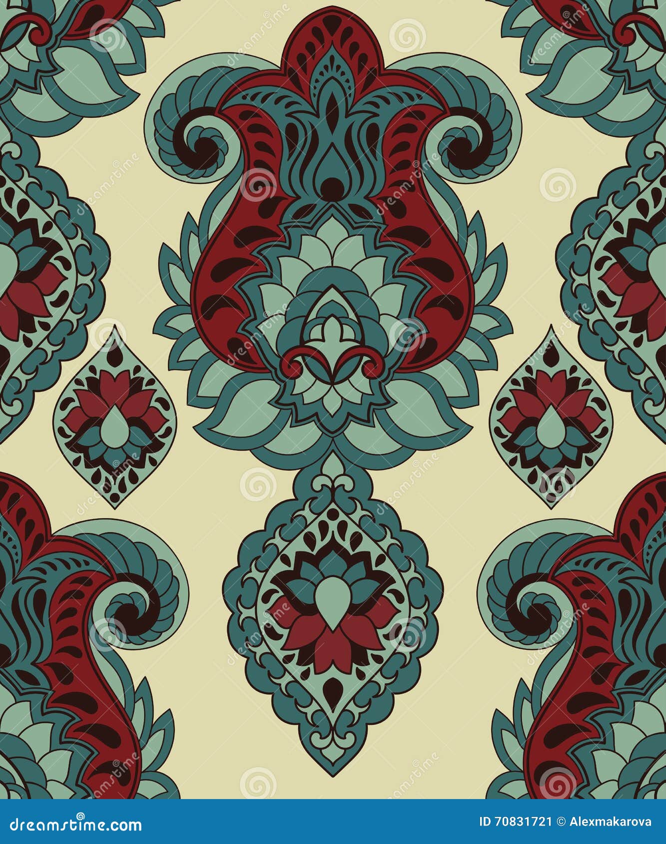 Vector Seamless Paisley Pattern Stock Vector - Illustration of doodle ...