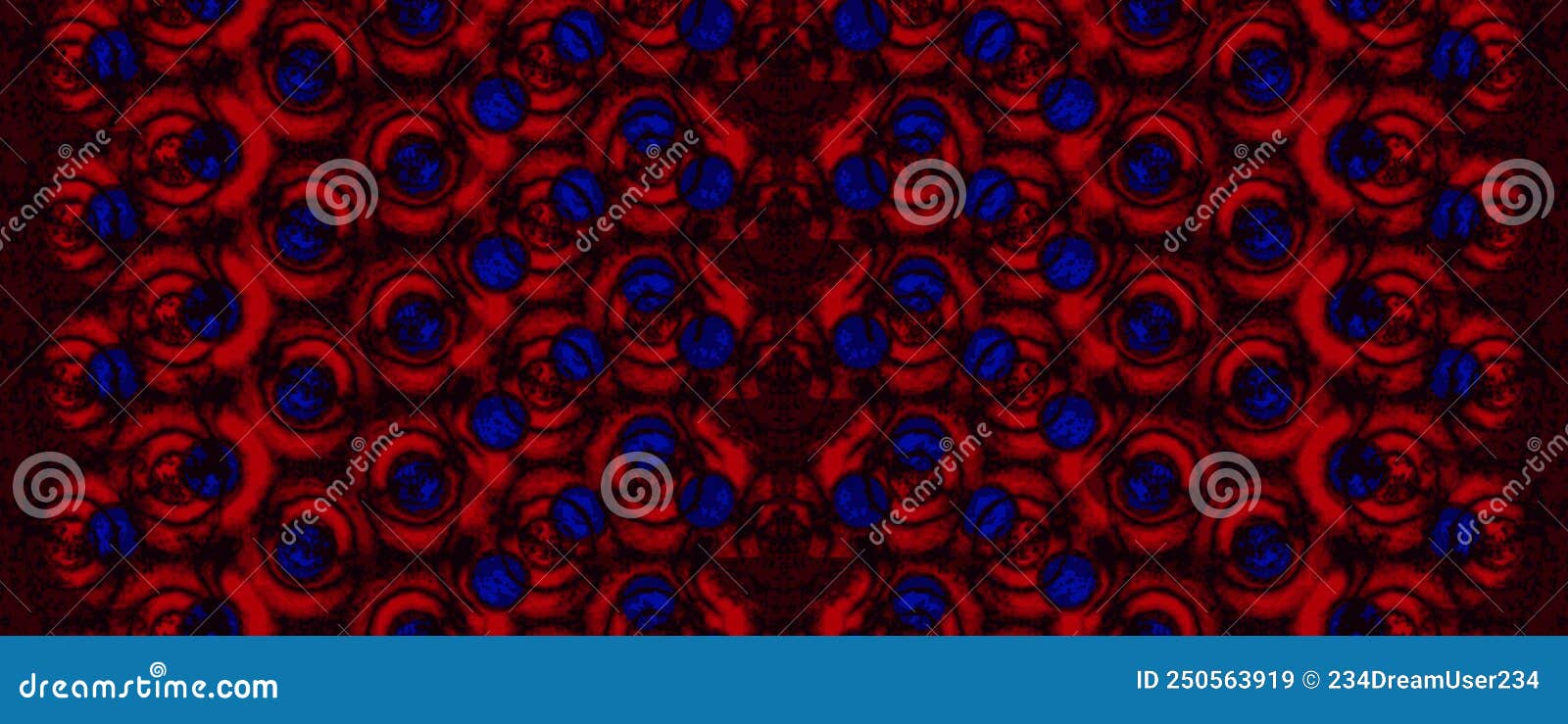 Seamless Pattern, Abstract Background. Blue Balls on Red and Black ...