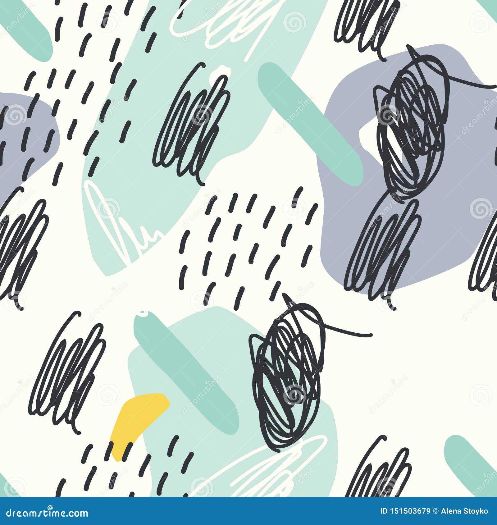 Vector Seamless Pattern. Abstract Background with Brush Strokes Stock ...