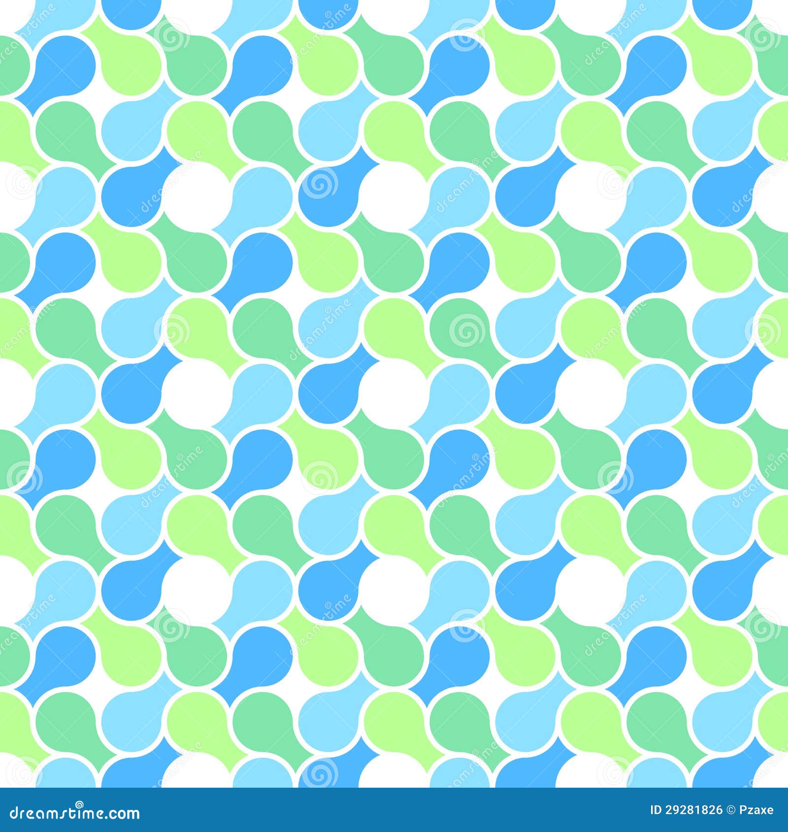Vector Seamless Pattern - Abstract Blue & Green Pa Stock Vector ...