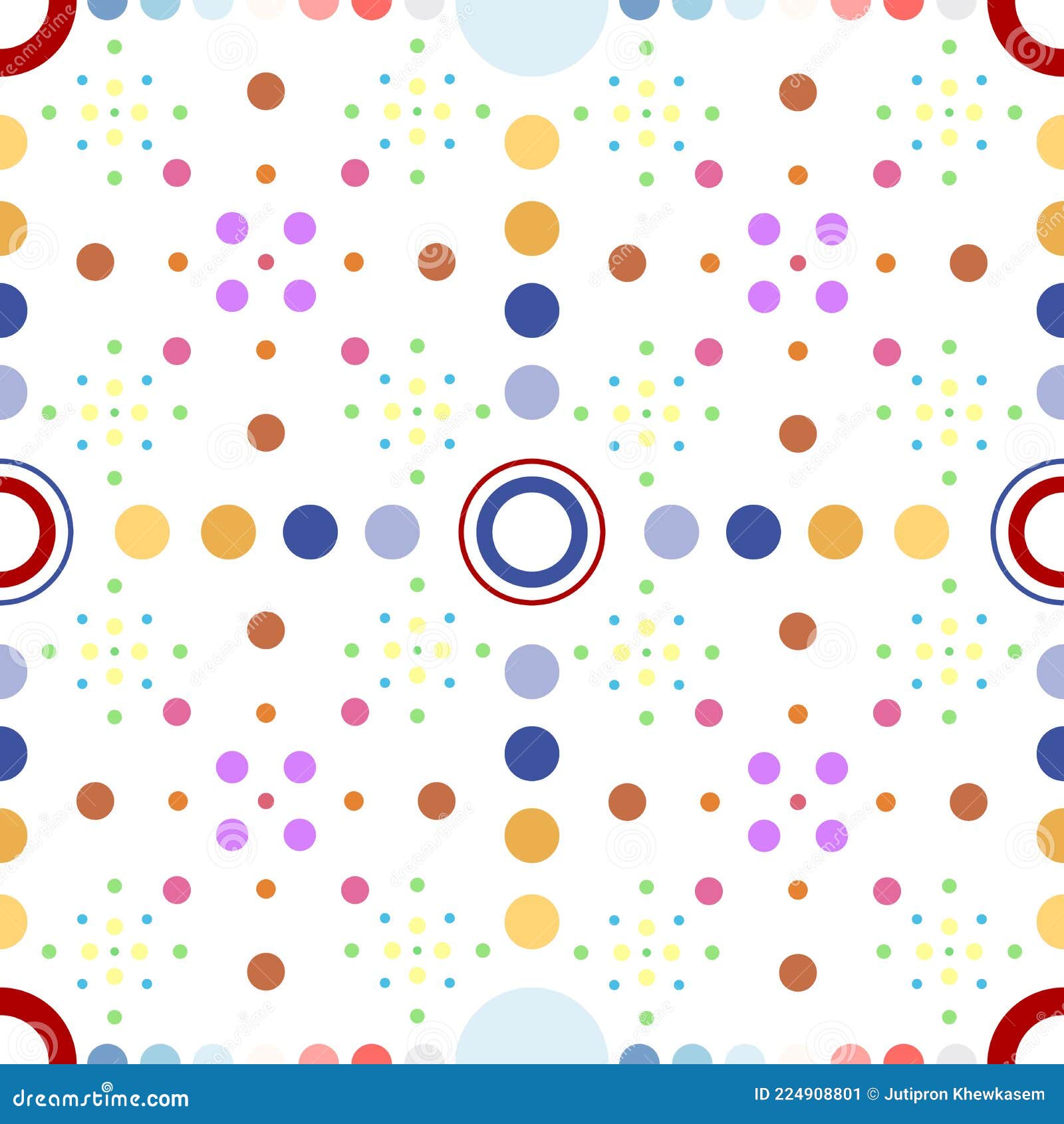Vector Seamless Pattern Abstract Circle Colorful Simple Repeating ...