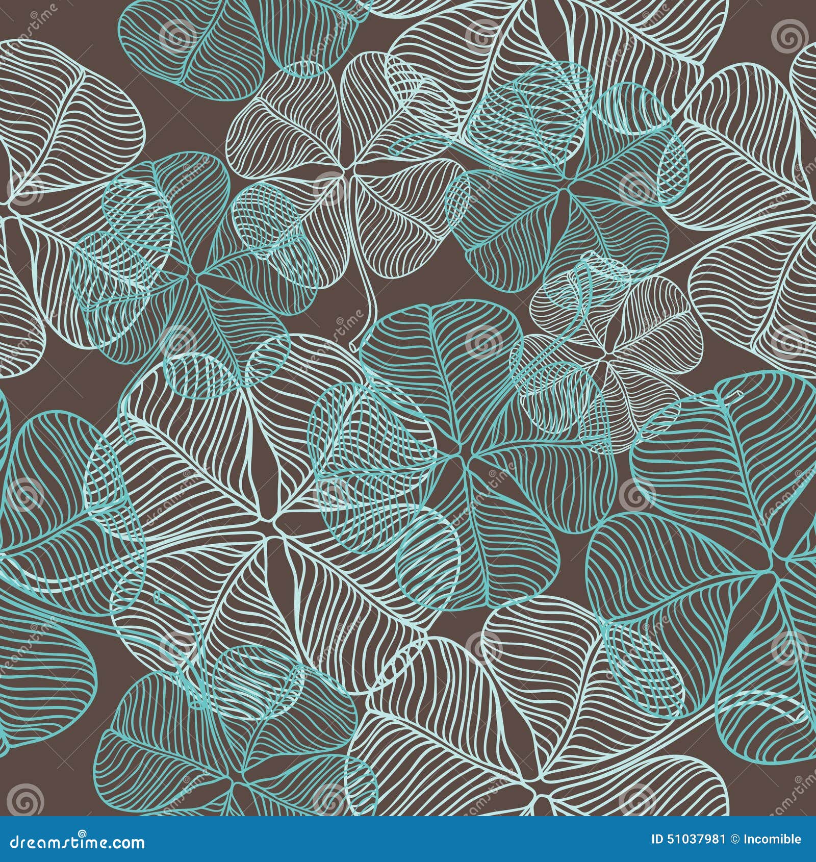 Vector Seamless Pattern of Abstract Clover Stock Vector - Illustration ...