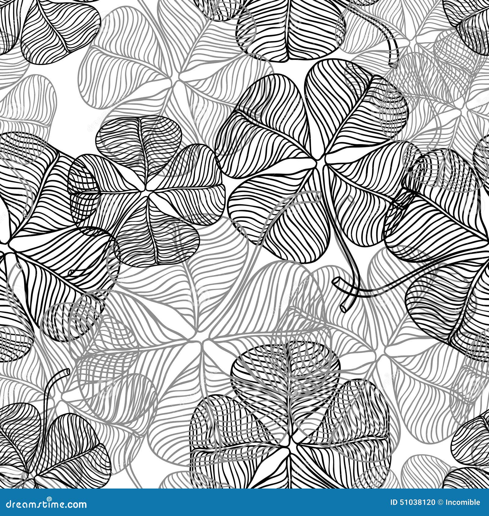 Vector Seamless Pattern of Abstract Clover Stock Vector - Illustration ...