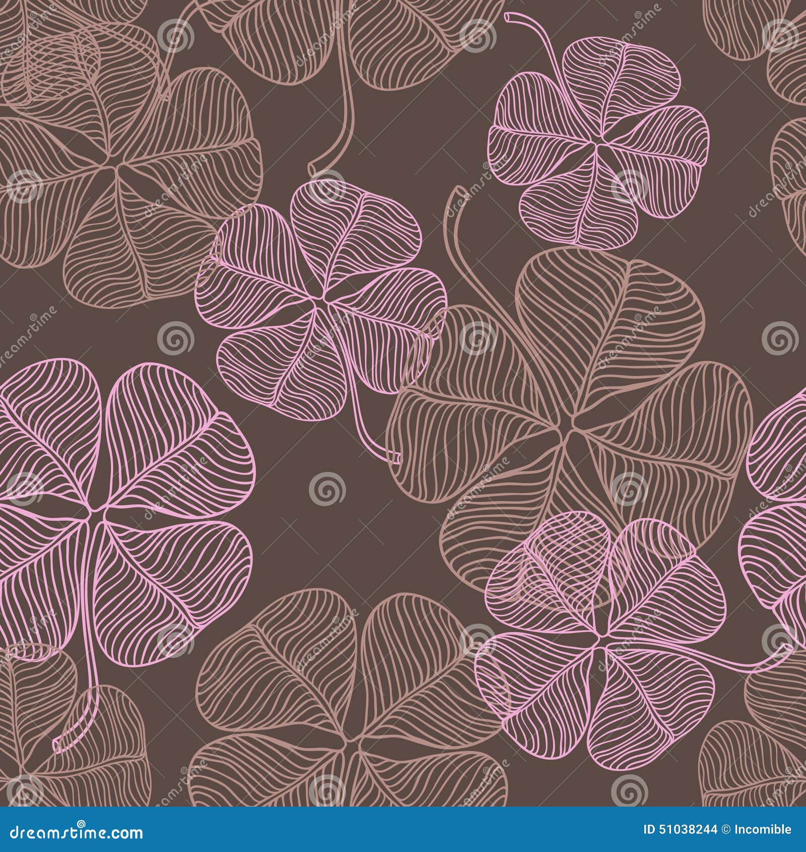 Vector Seamless Pattern of Abstract Clover Stock Vector - Illustration ...
