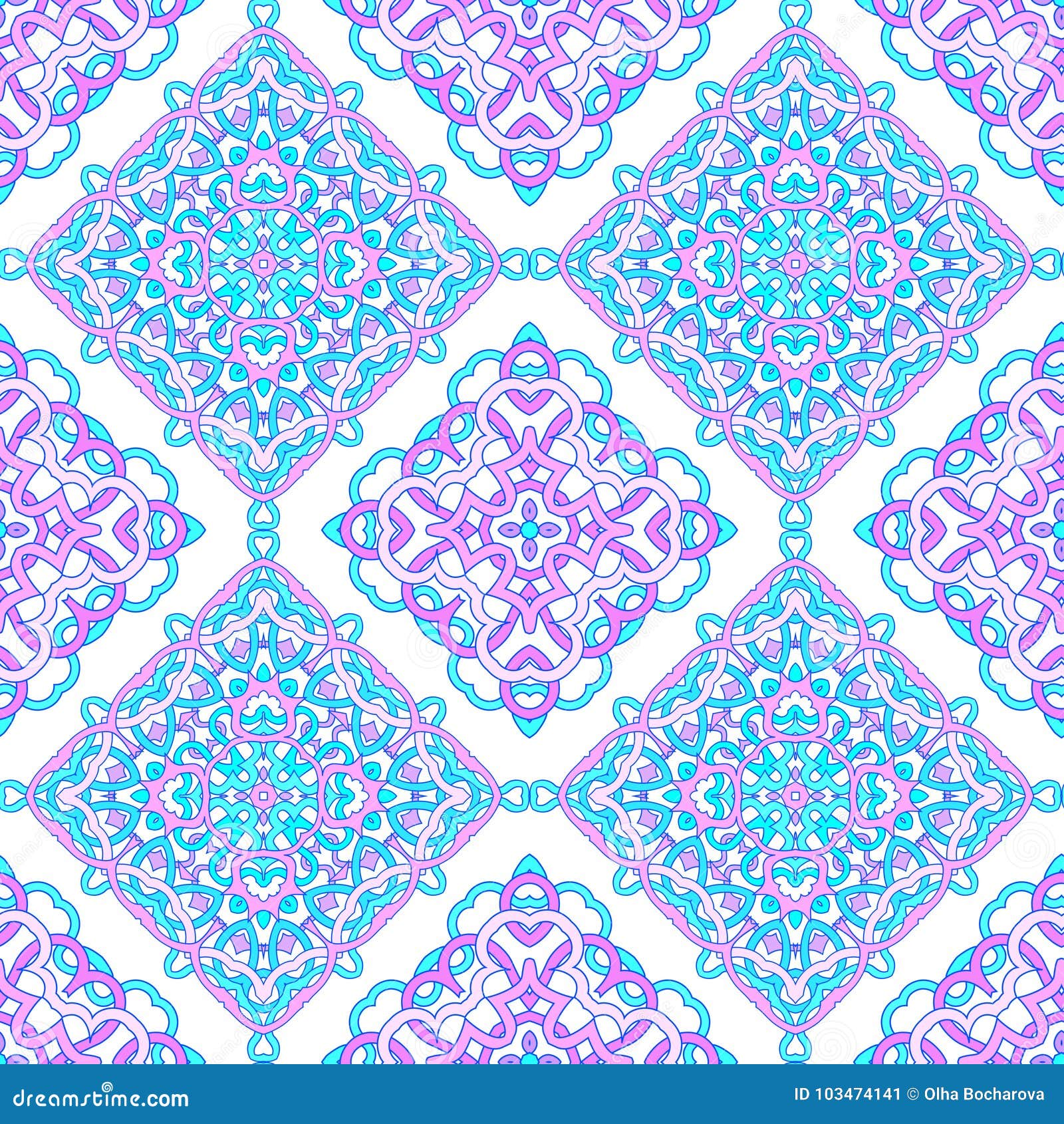 Vector Seamless Pattern of Abstract Mandalas. Ethnic Background Stock ...