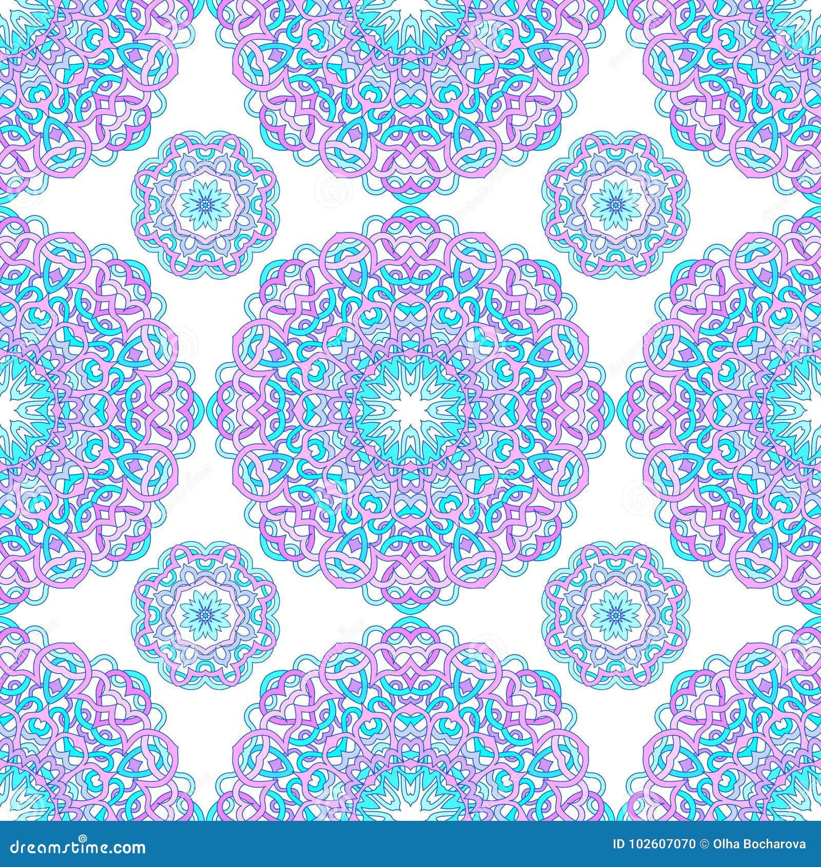 Vector Seamless Pattern of Abstract Mandalas. Stock Vector ...