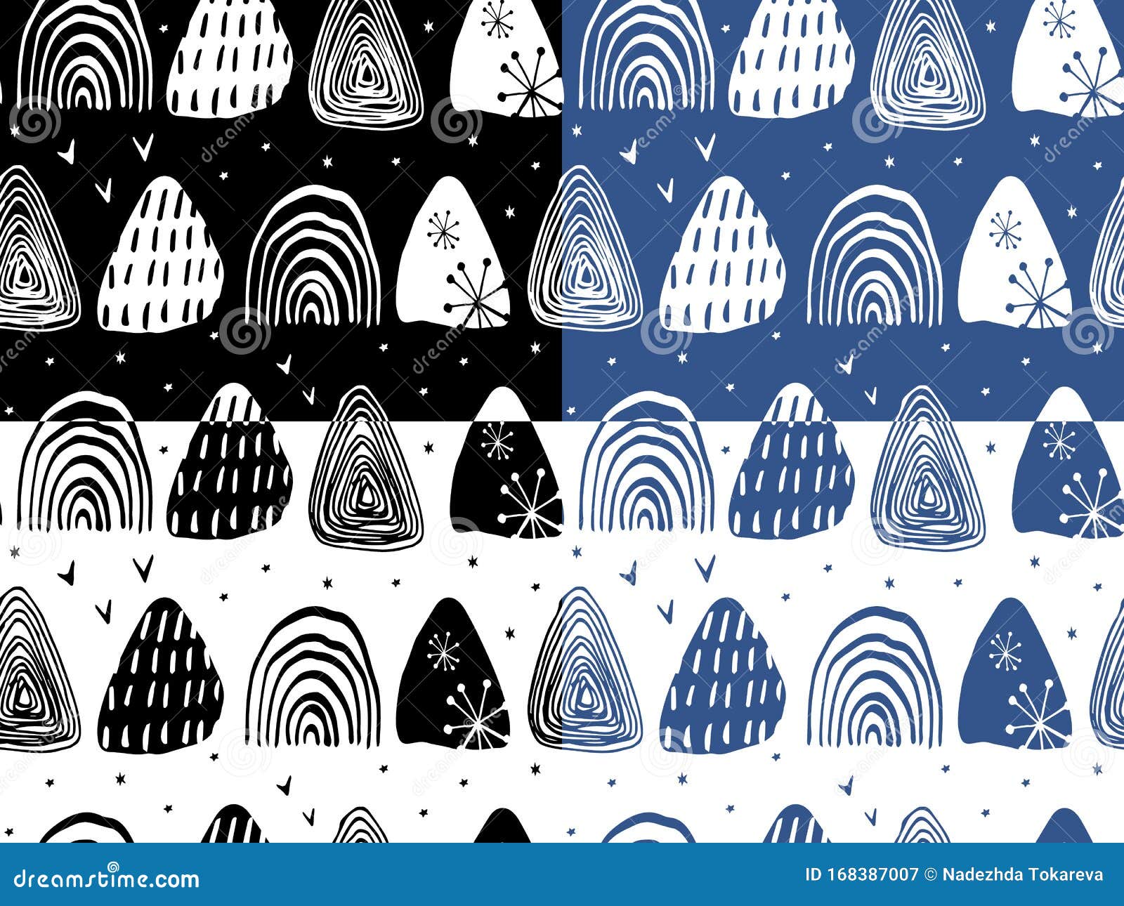 Vector Seamless Pattern with Abstract Mountains Stock Vector ...
