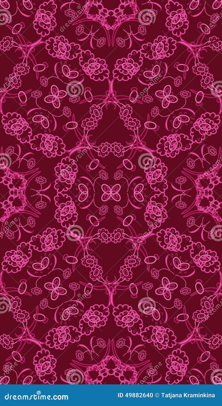Vector Seamless Pattern with Abstract Red and Pink Stock Illustration ...