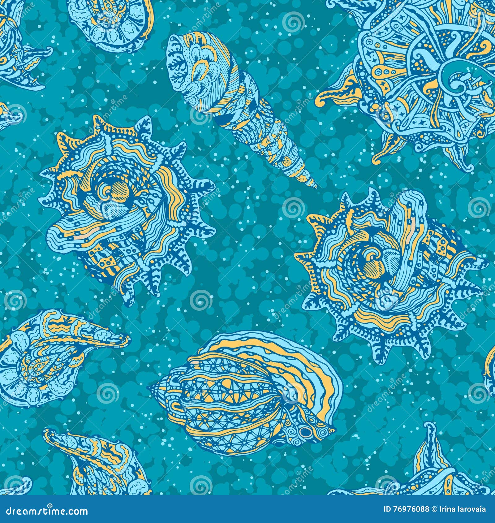 Vector Seamless Pattern with Abstract Shells. Stock Vector ...