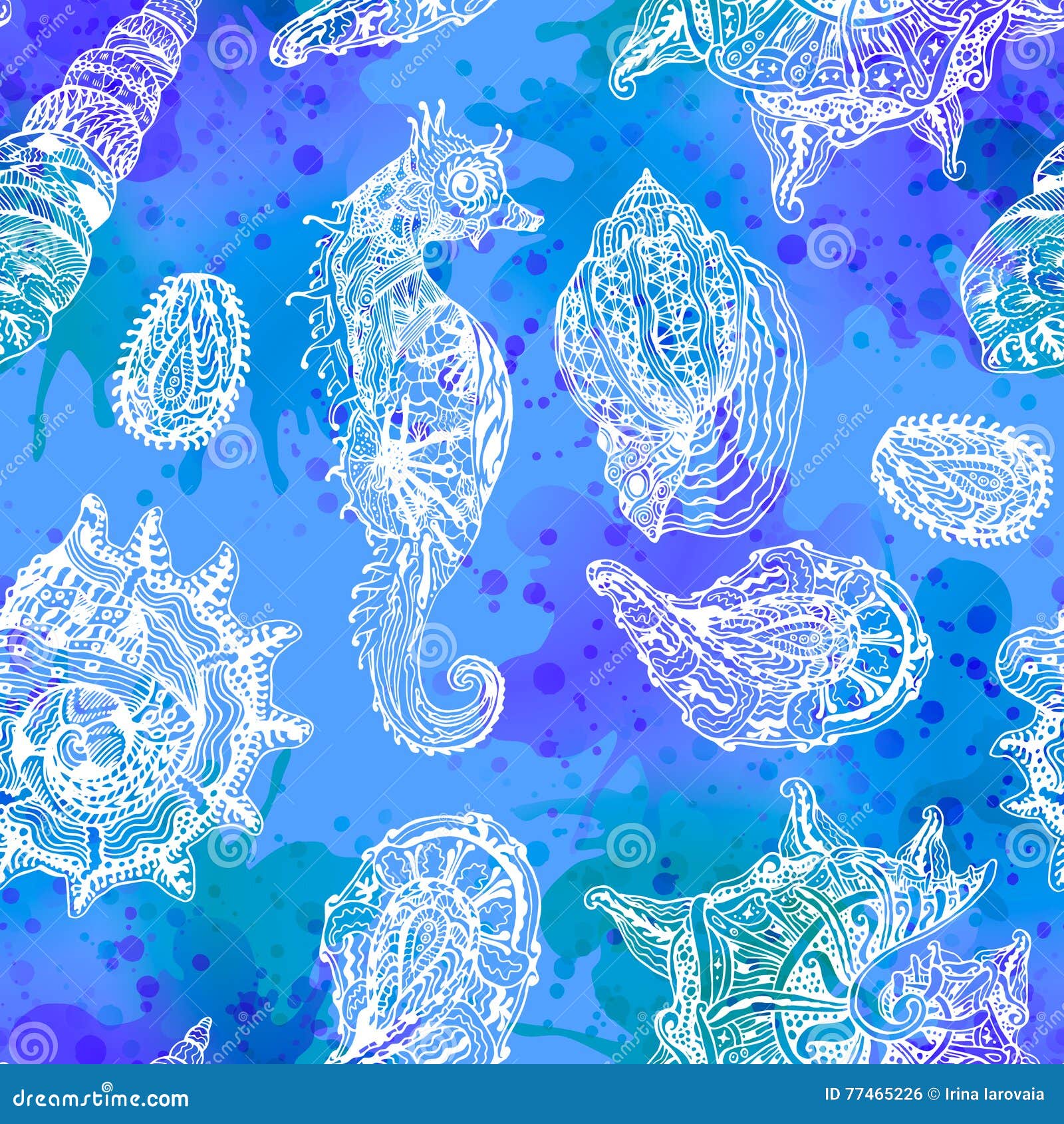 Vector Seamless Pattern with Abstract Shells. Stock Vector ...