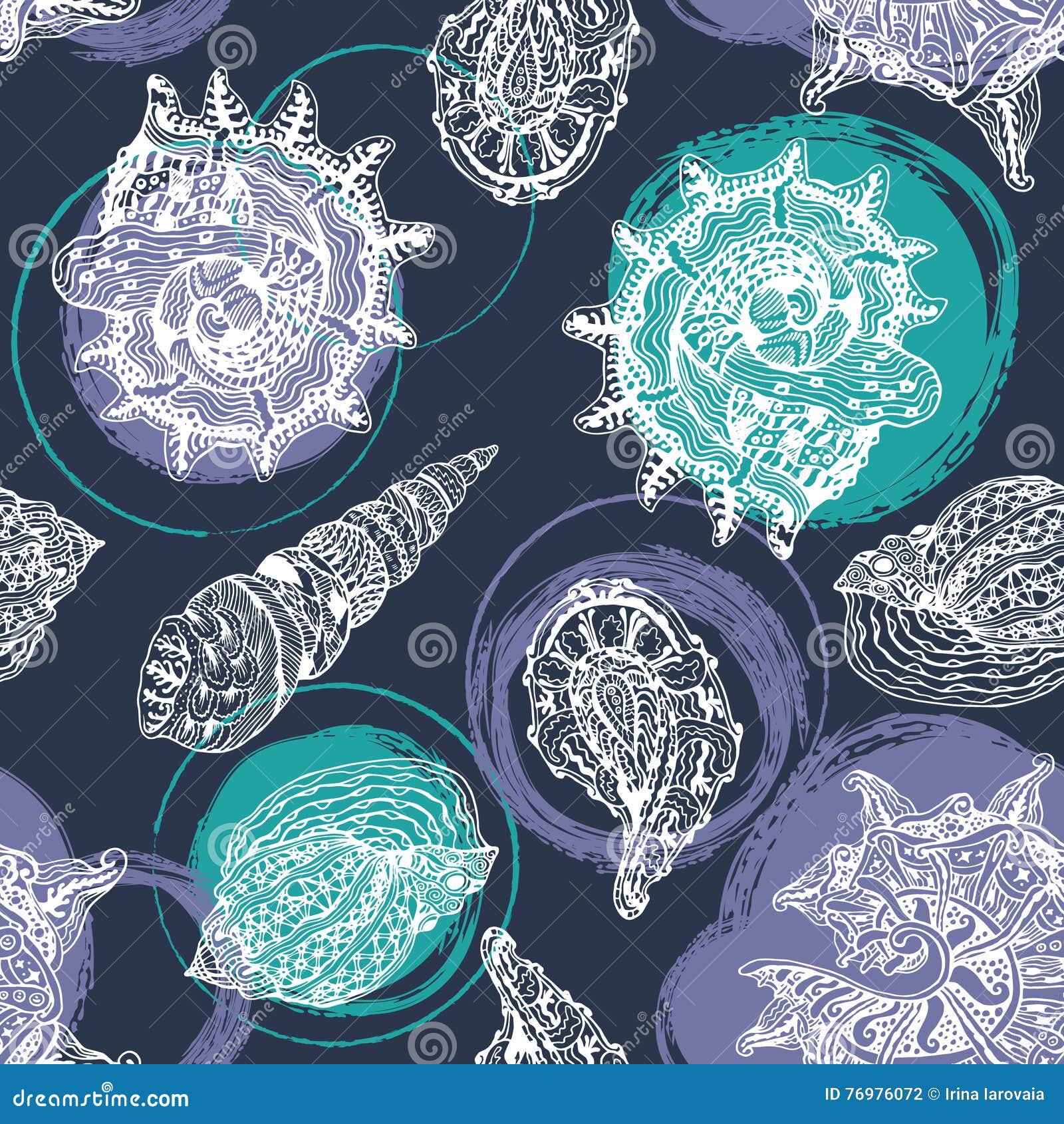 Vector Seamless Pattern with Abstract Shells. Stock Vector ...