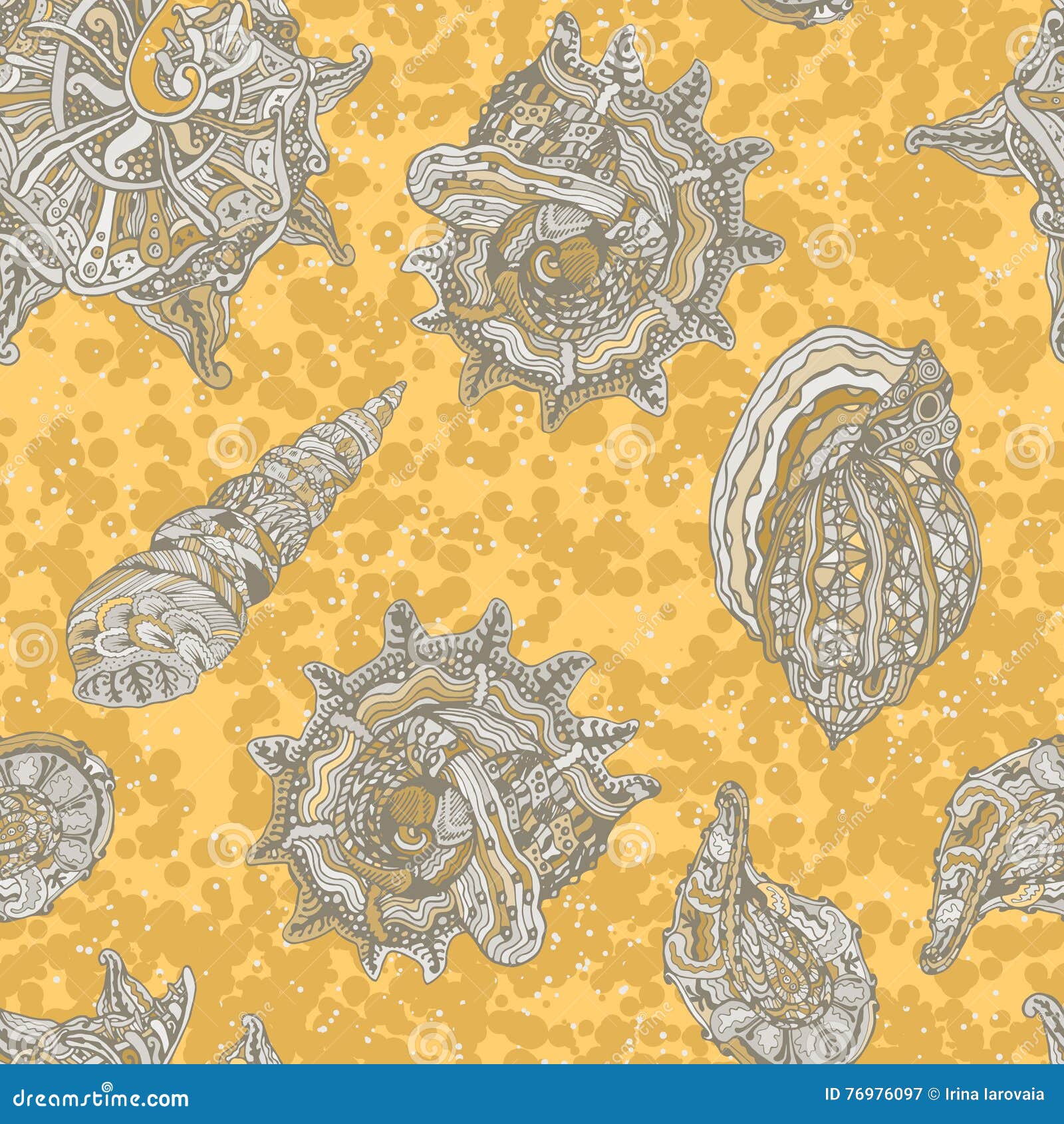 Vector Seamless Pattern with Abstract Shells. Stock Vector ...