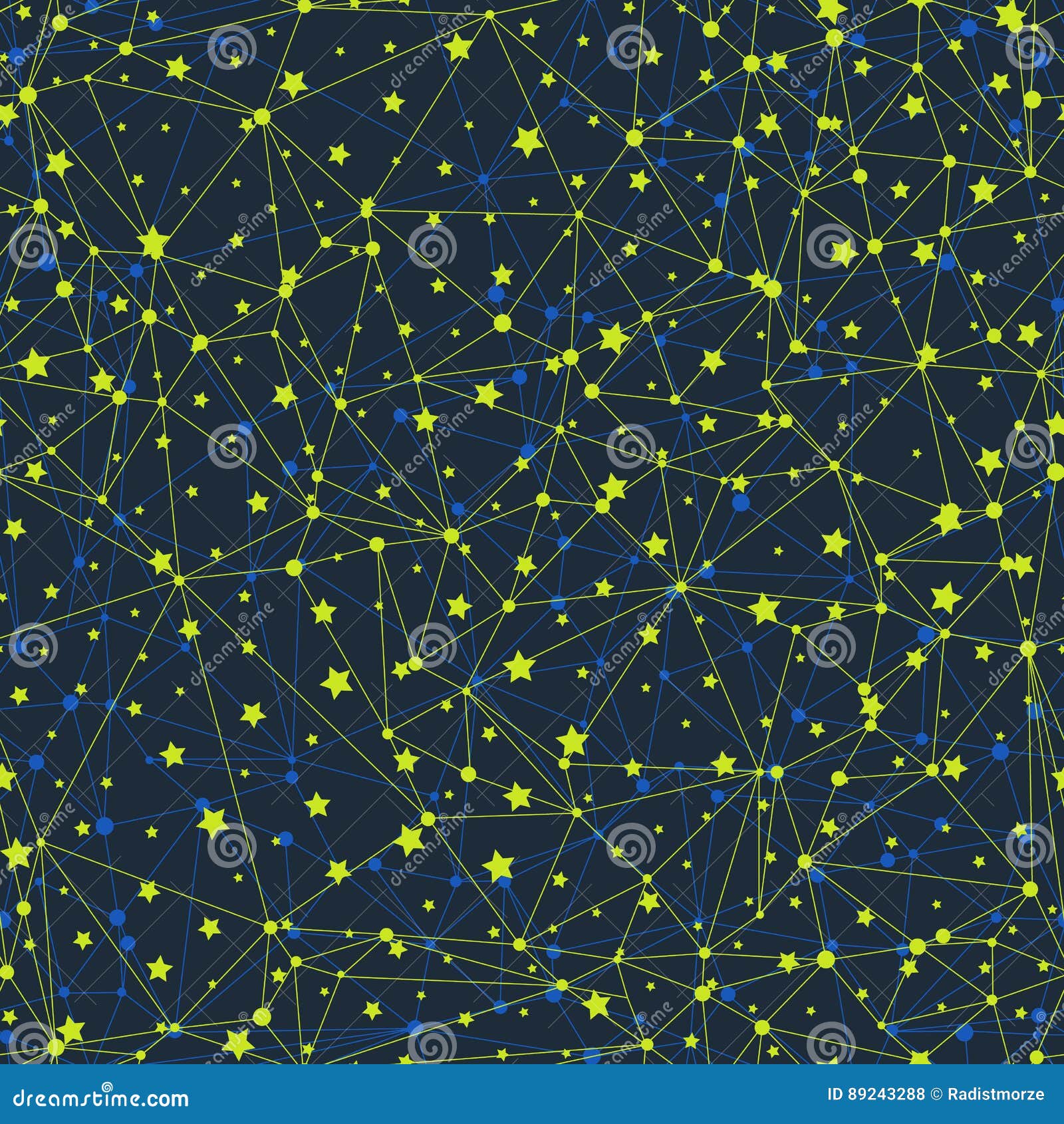 Vector Seamless Pattern with Abstract Starry Sky Stock Vector ...