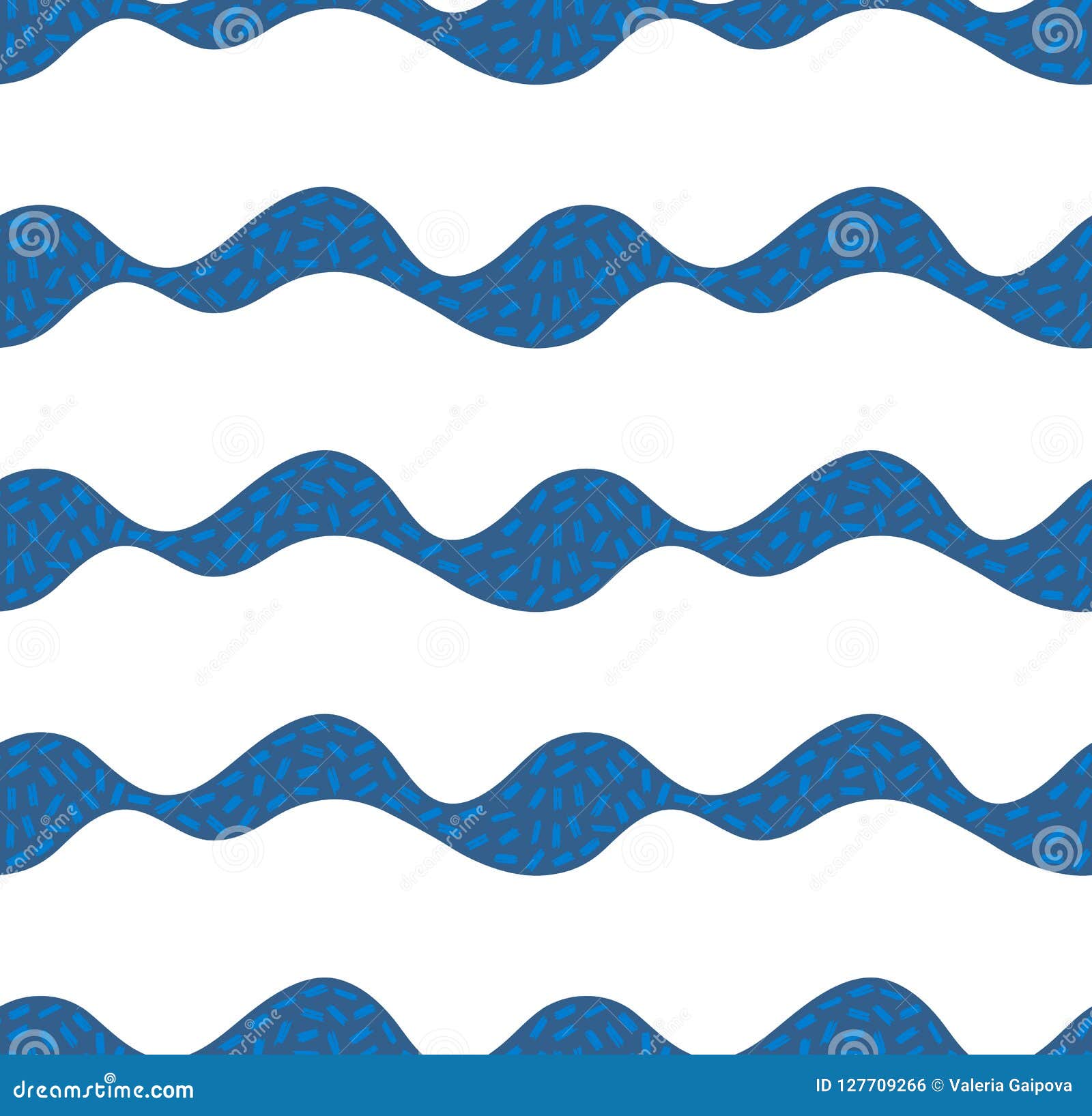 Vector Seamless Pattern with Abstract Textured Waves. Curve Shapes with ...