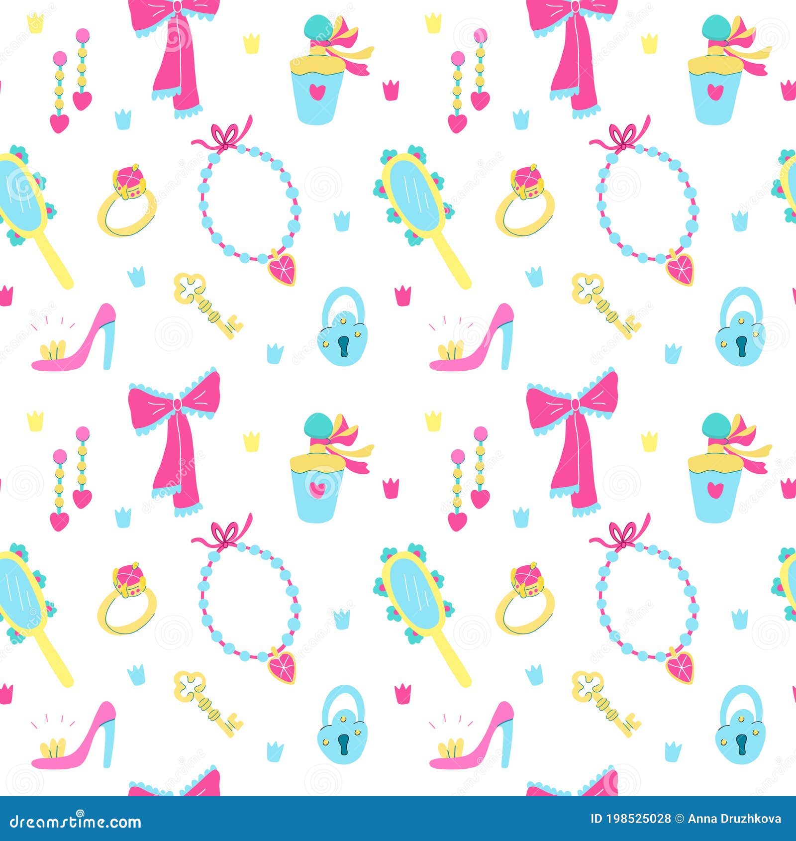 Vector Seamless Pattern with Accessories for Girls Stock Vector ...