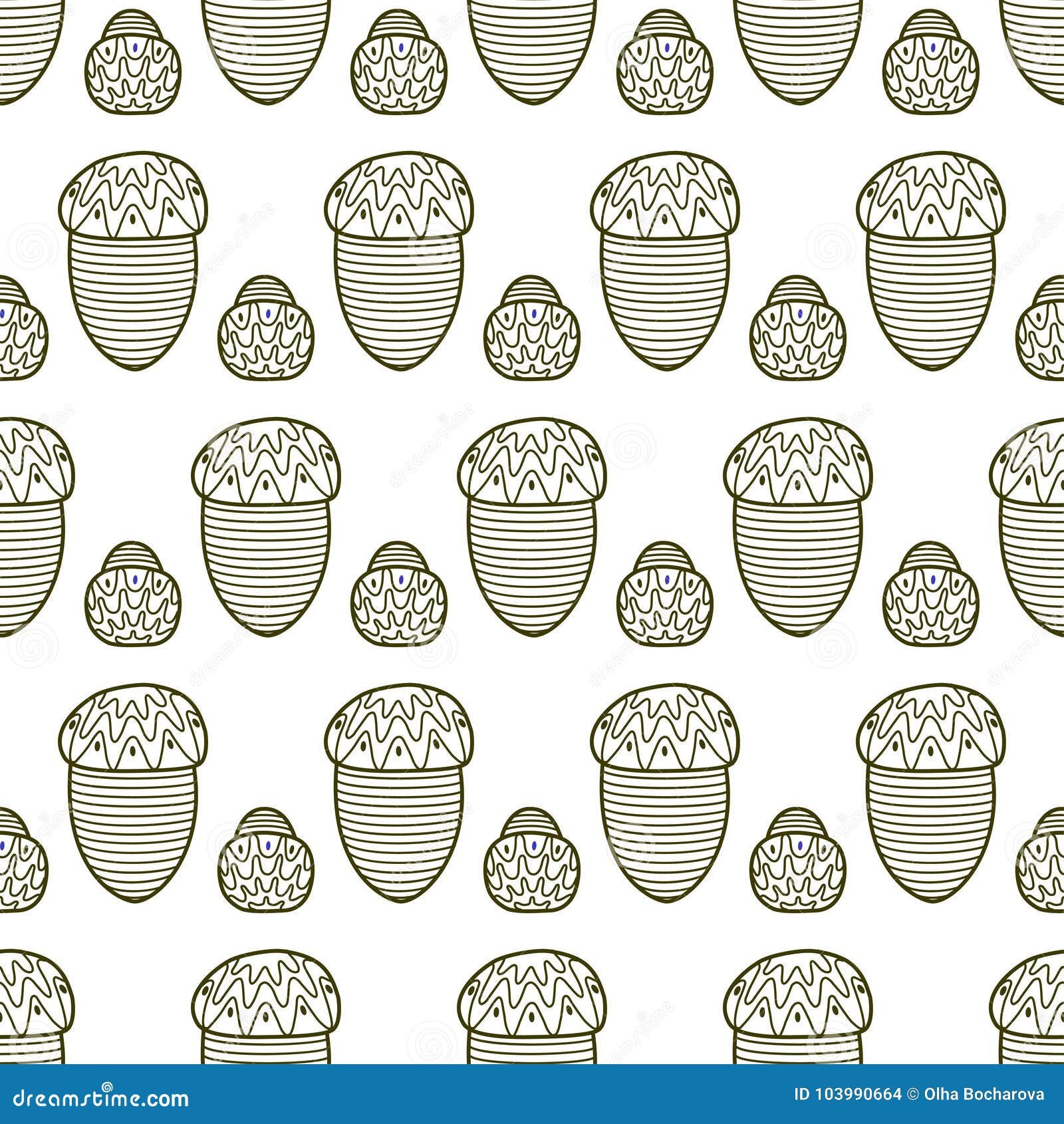Vector Seamless Pattern from Acorn Stock Vector - Illustration of ...
