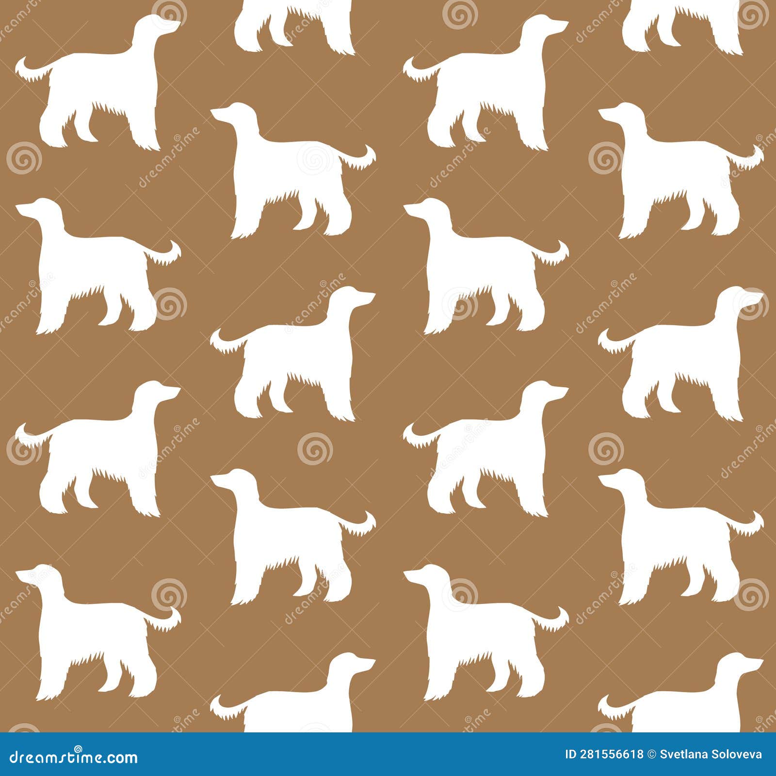 Vector Seamless Pattern of Afghan Hound Silhouette Stock Vector ...