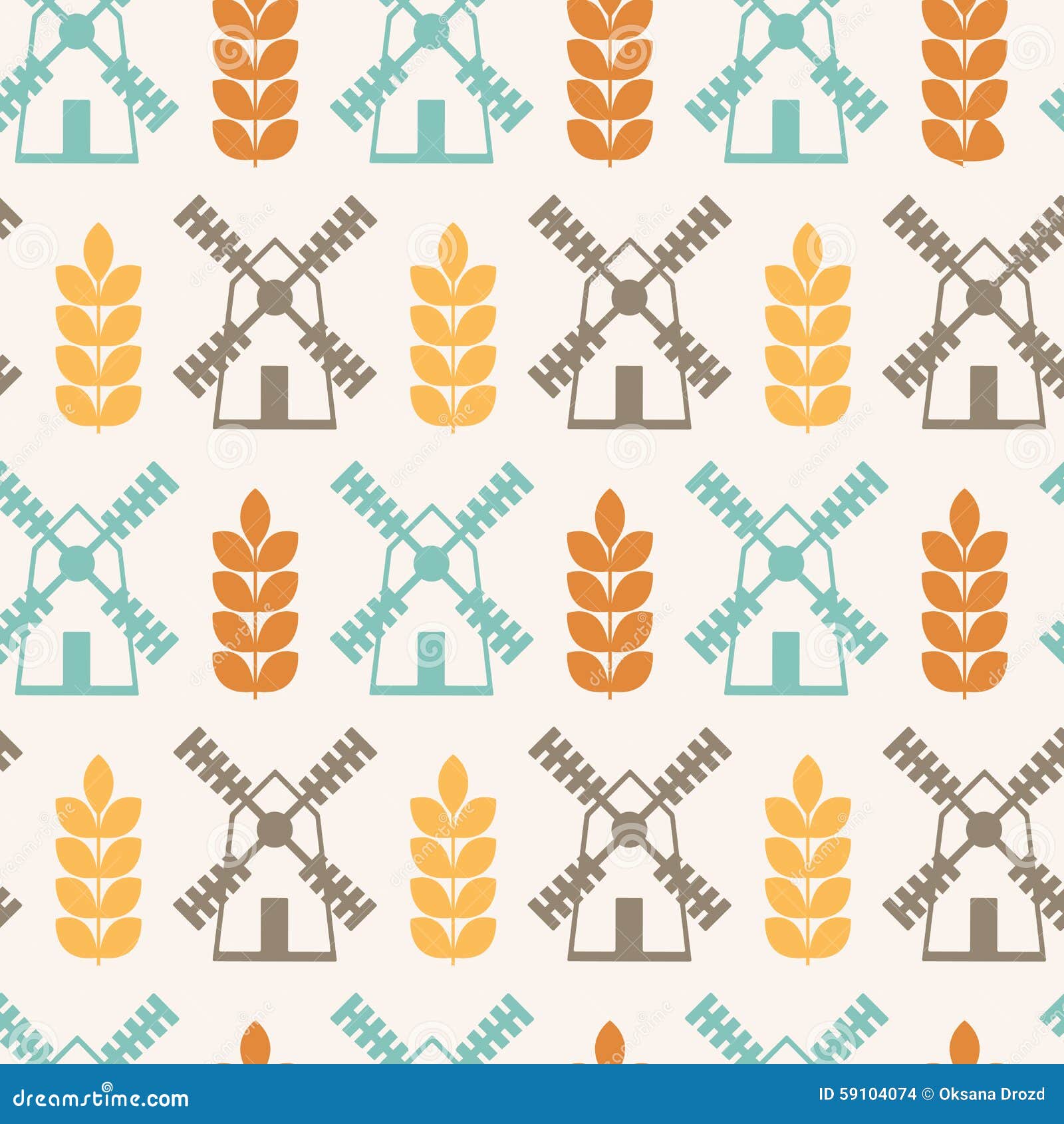 Vector Seamless Pattern on Agricultural Theme Stock Vector ...