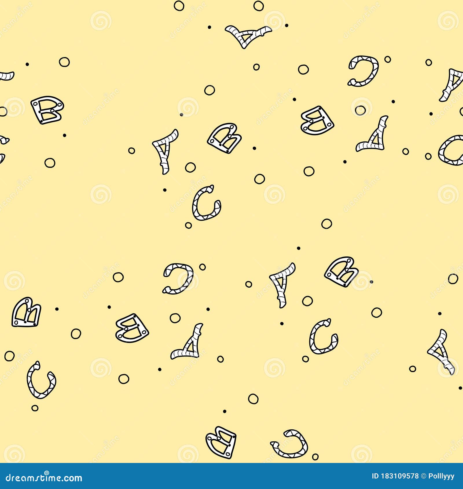 Vector Seamless Pattern Alphabet Background. Beautiful Continuous ...