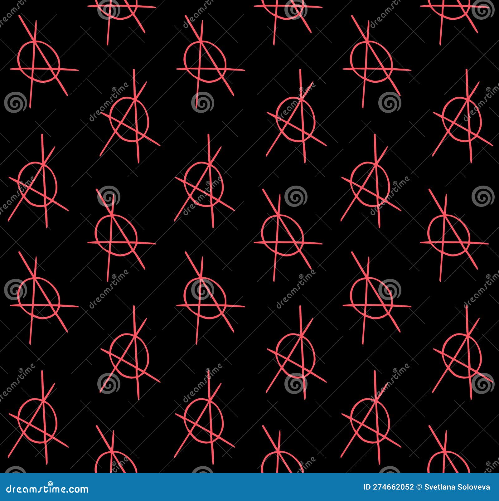 Vector Seamless Pattern of Anarchy Symbol Stock Vector - Illustration ...