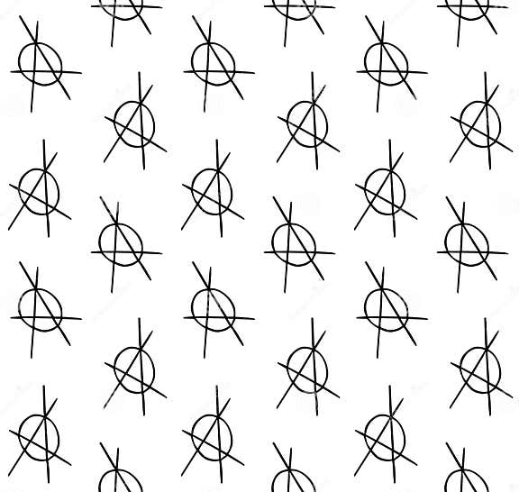 Vector Seamless Pattern of Anarchy Symbol Stock Vector - Illustration ...