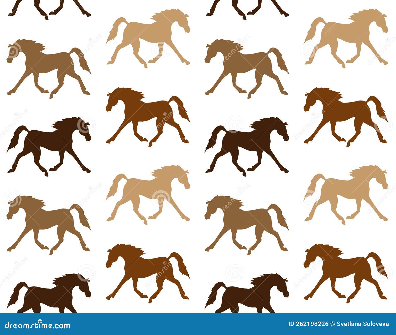 Vector Seamless Pattern of Arabian Horse Stock Vector - Illustration of ...