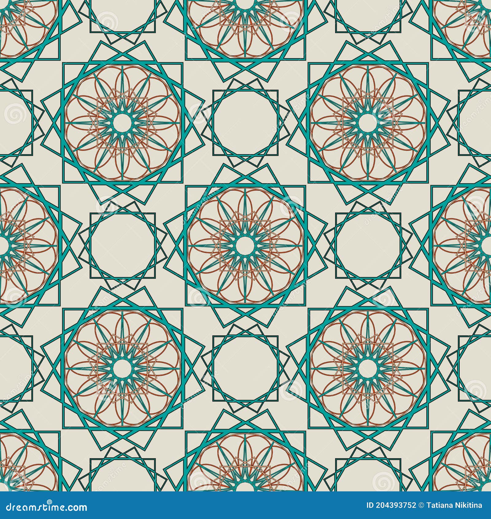 Vector Seamless Pattern in Arabic Style in Pastel Colors Stock Vector ...