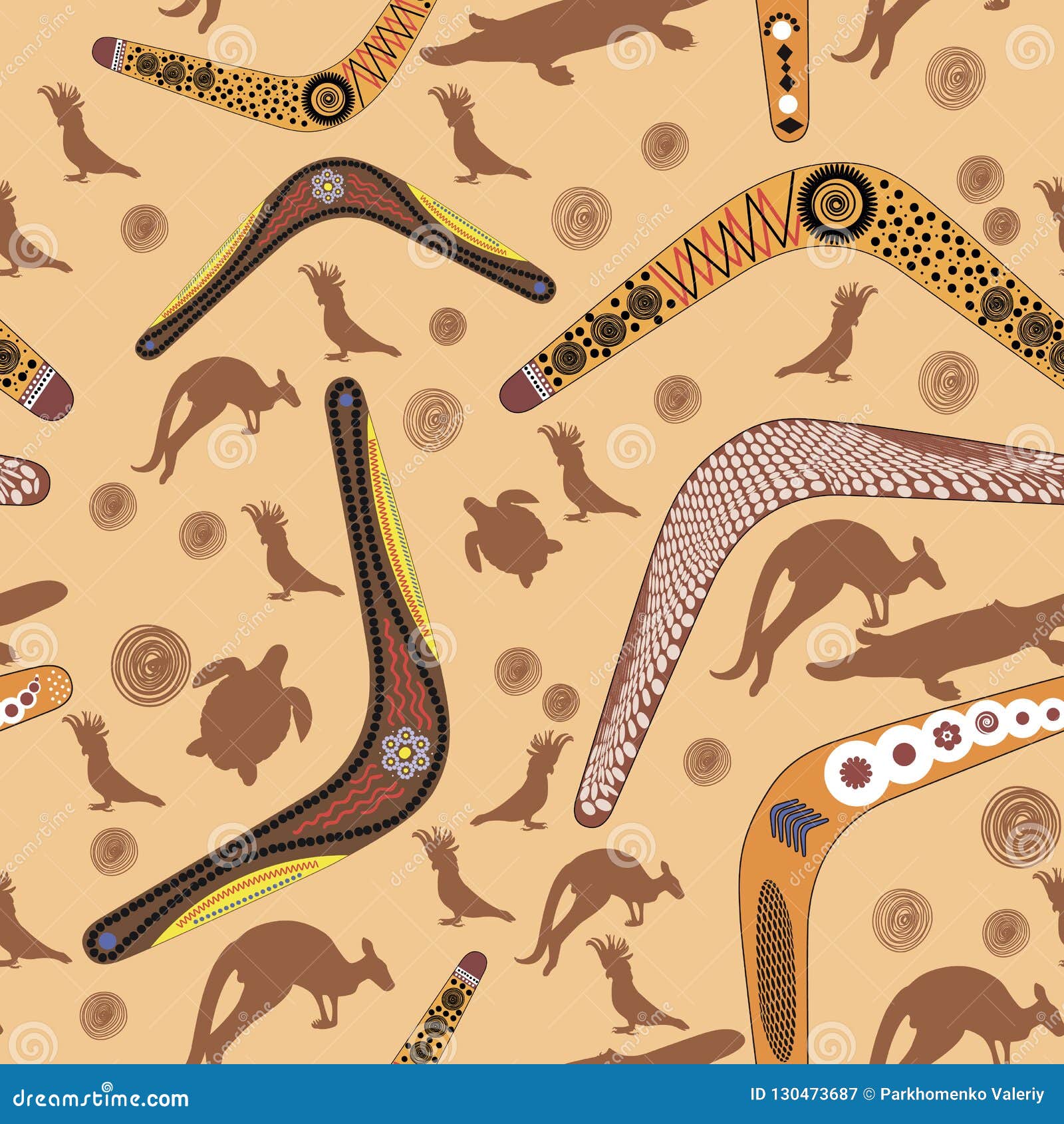 Seamless Pattern of Australian Theme Variant 1 Stock Vector ...