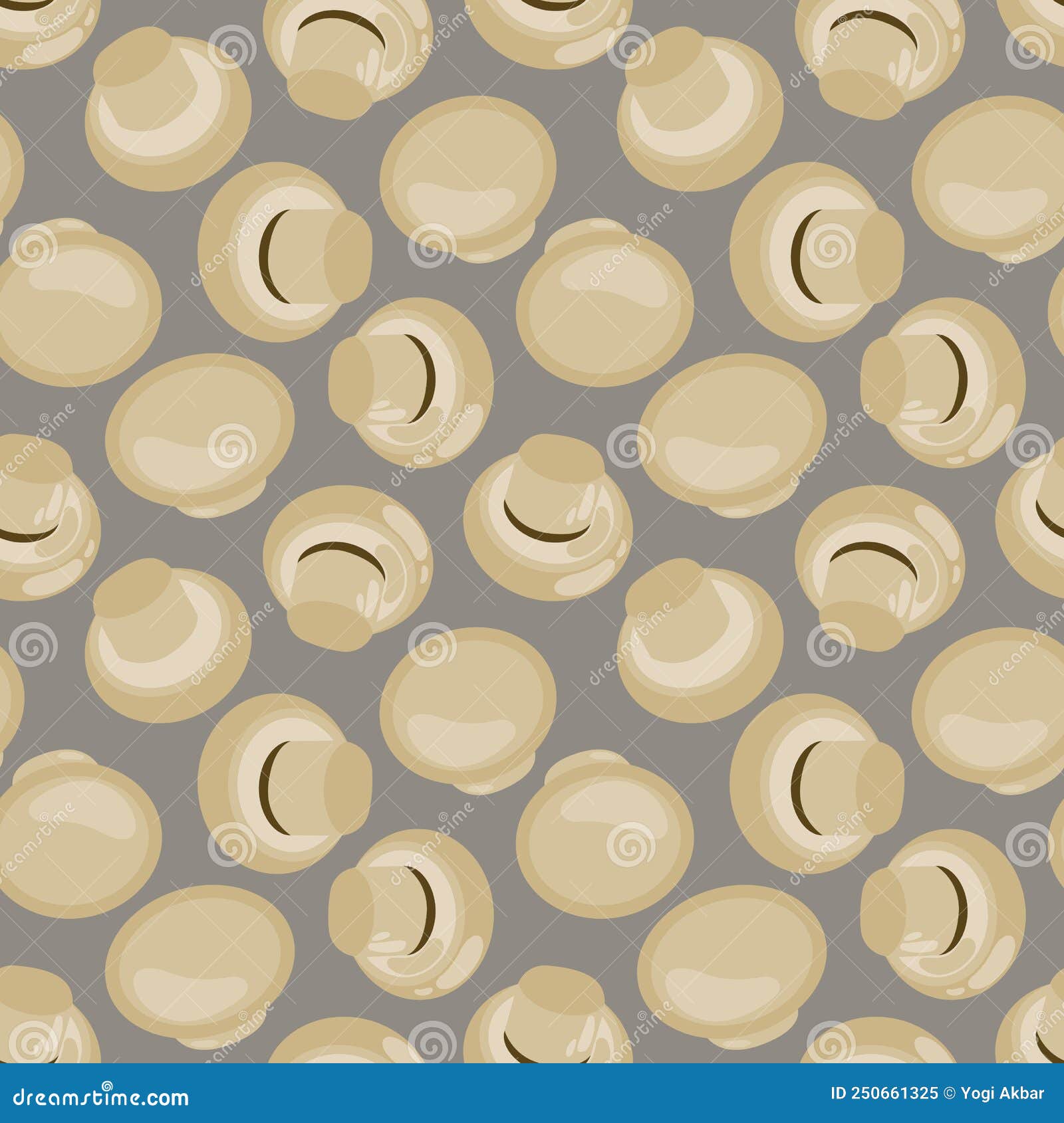 Vector Seamless Pattern with Autumn Cartoon Mushroom. Seamless Pattern ...