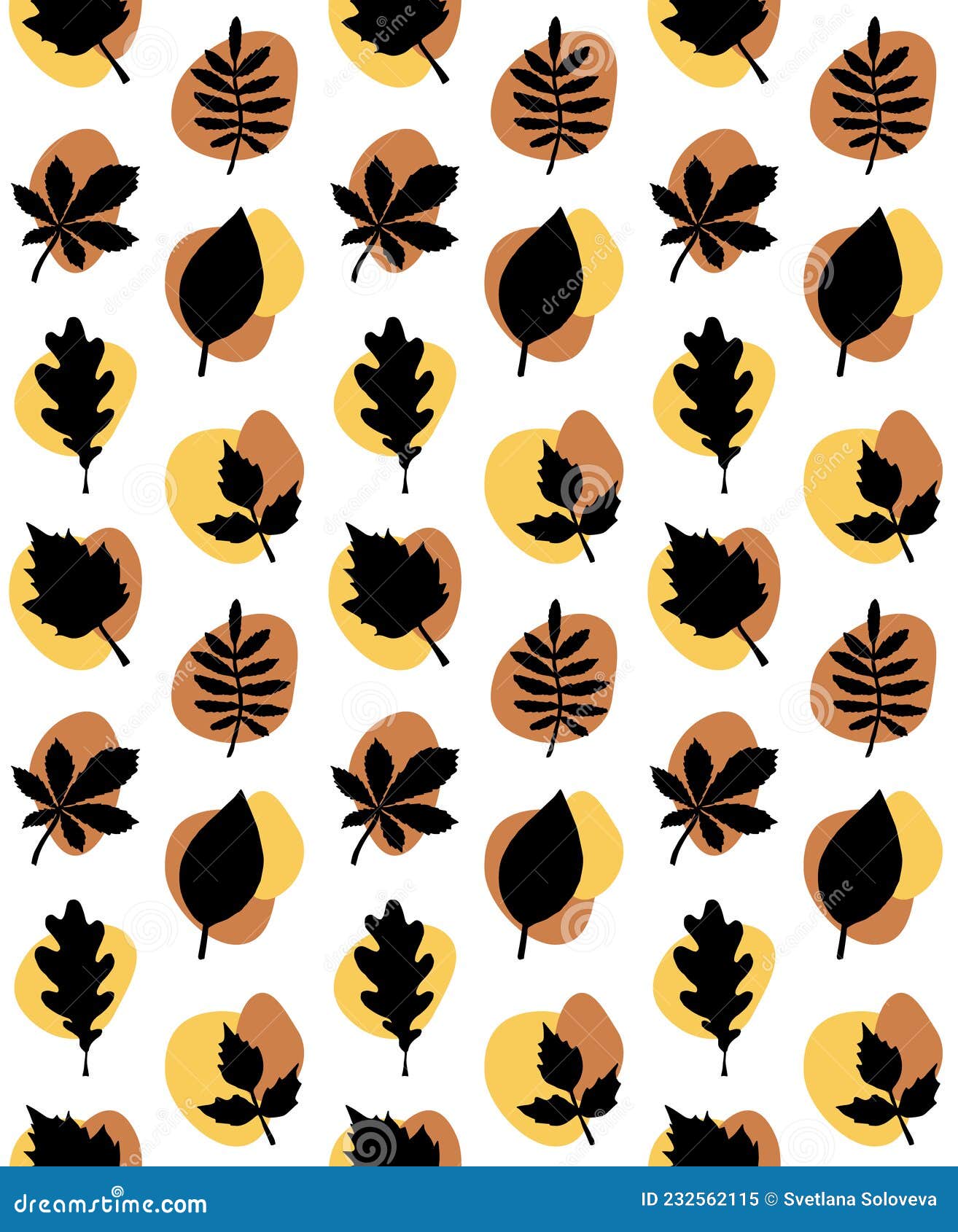 Vector Seamless Pattern of Autumn Leaves and Dots Stock Vector ...