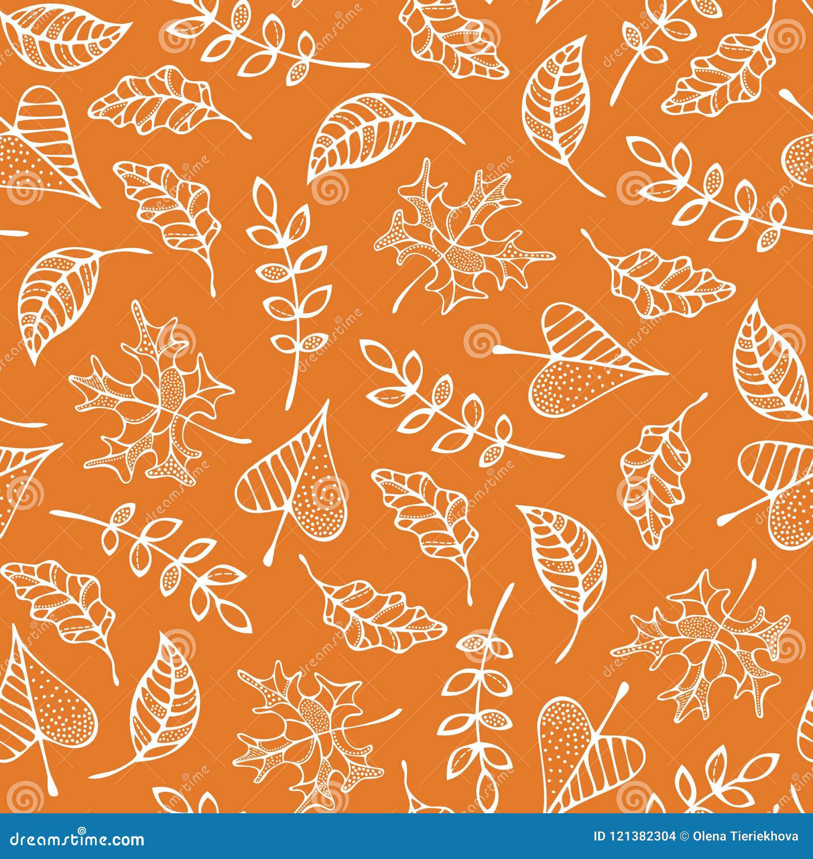Vector Seamless Pattern of Autumn Leaves. Stock Vector - Illustration ...